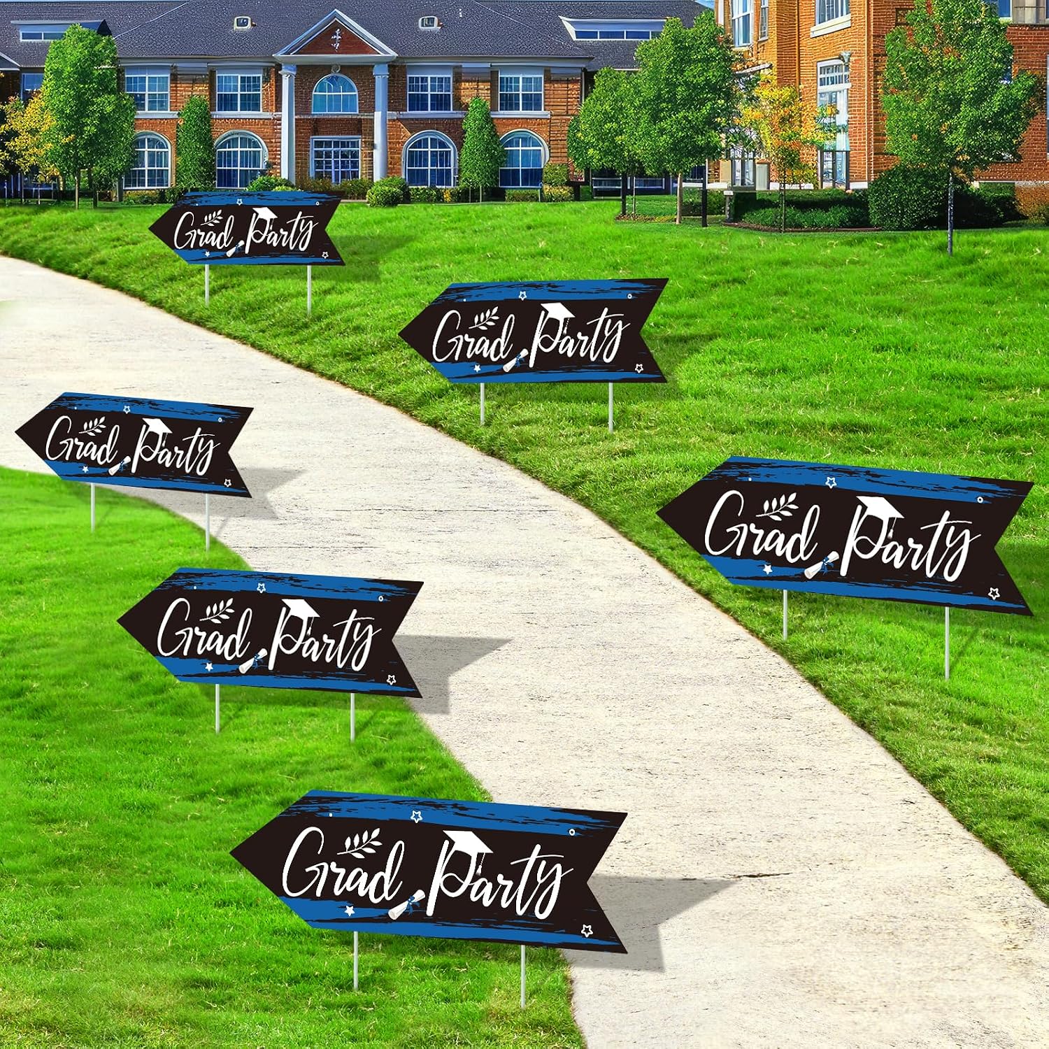 Amazon.com : Frakron 6Pcs Graduation Yard Sign 2024 Grad Party This Way ...