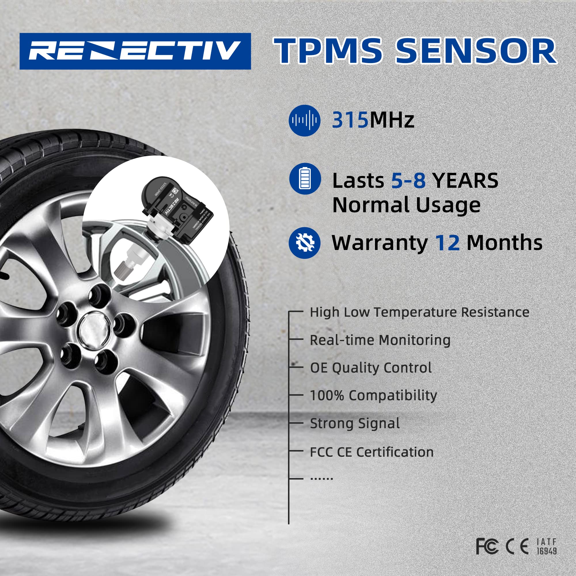 315MHz GM Tire Pressure Monitoring System Sensor FINDAUTO TPMS Sensor ...