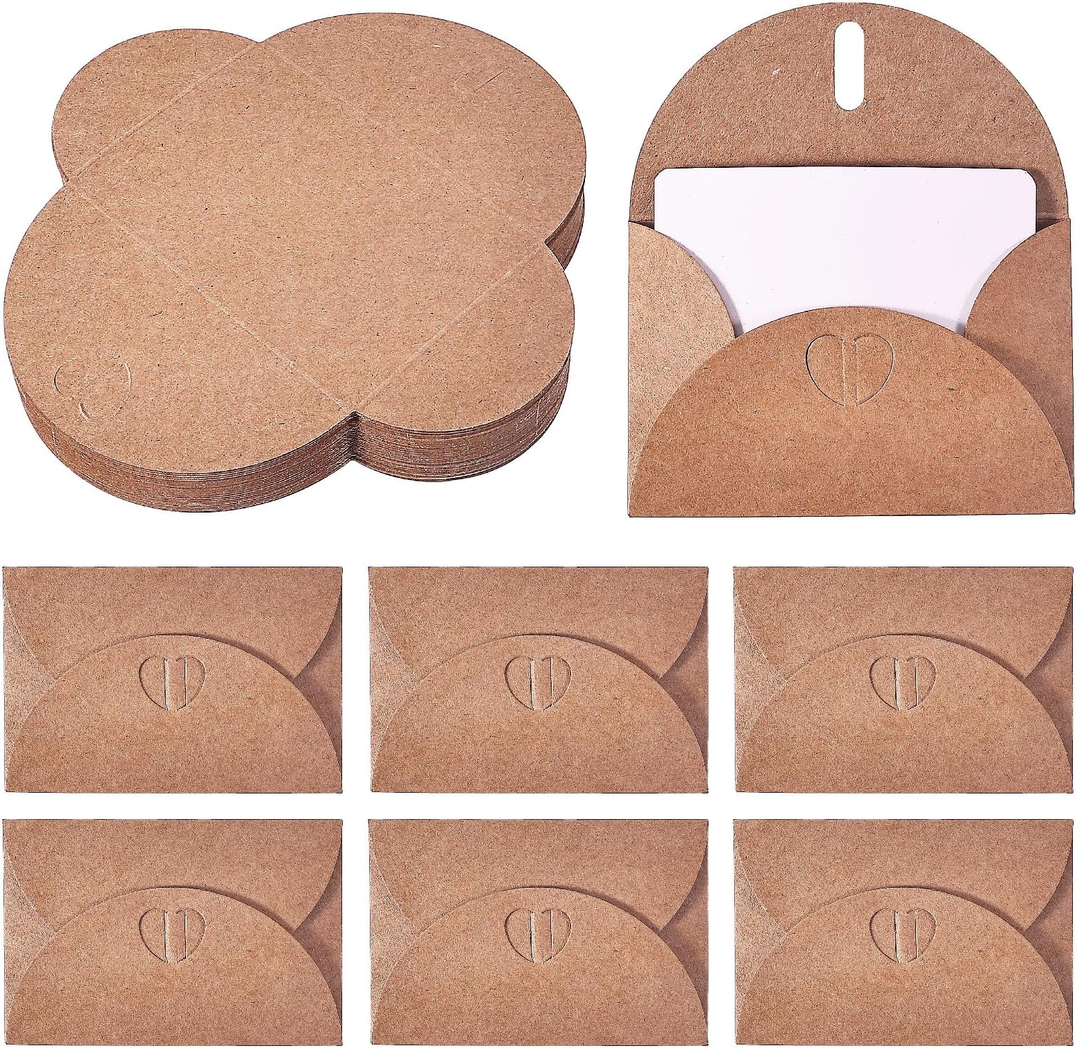 Amazon.com : 50PCS Mini Cards with Envelopes, Mini Envelopes with Heart ...