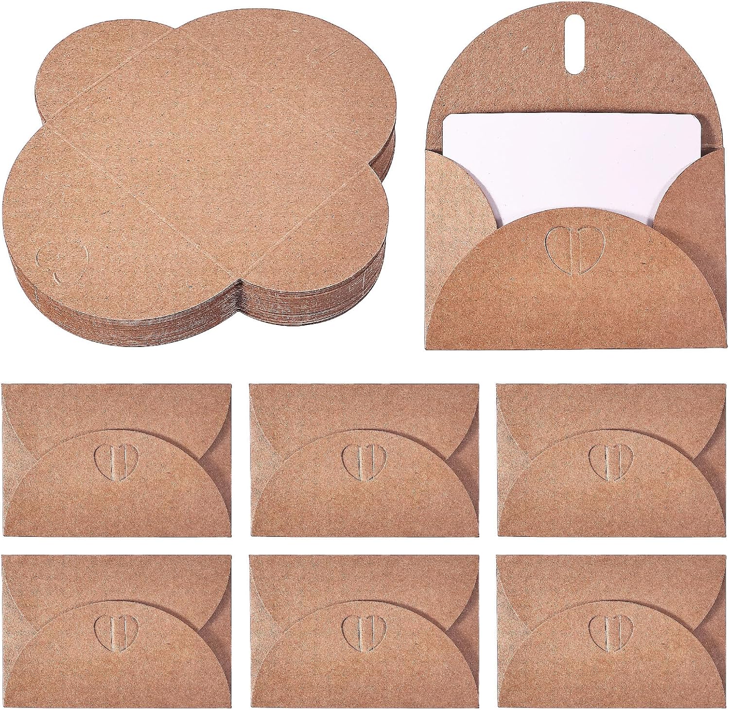 Amazon.com : 50PCS Mini Cards with Envelopes, Mini Envelopes with Heart ...