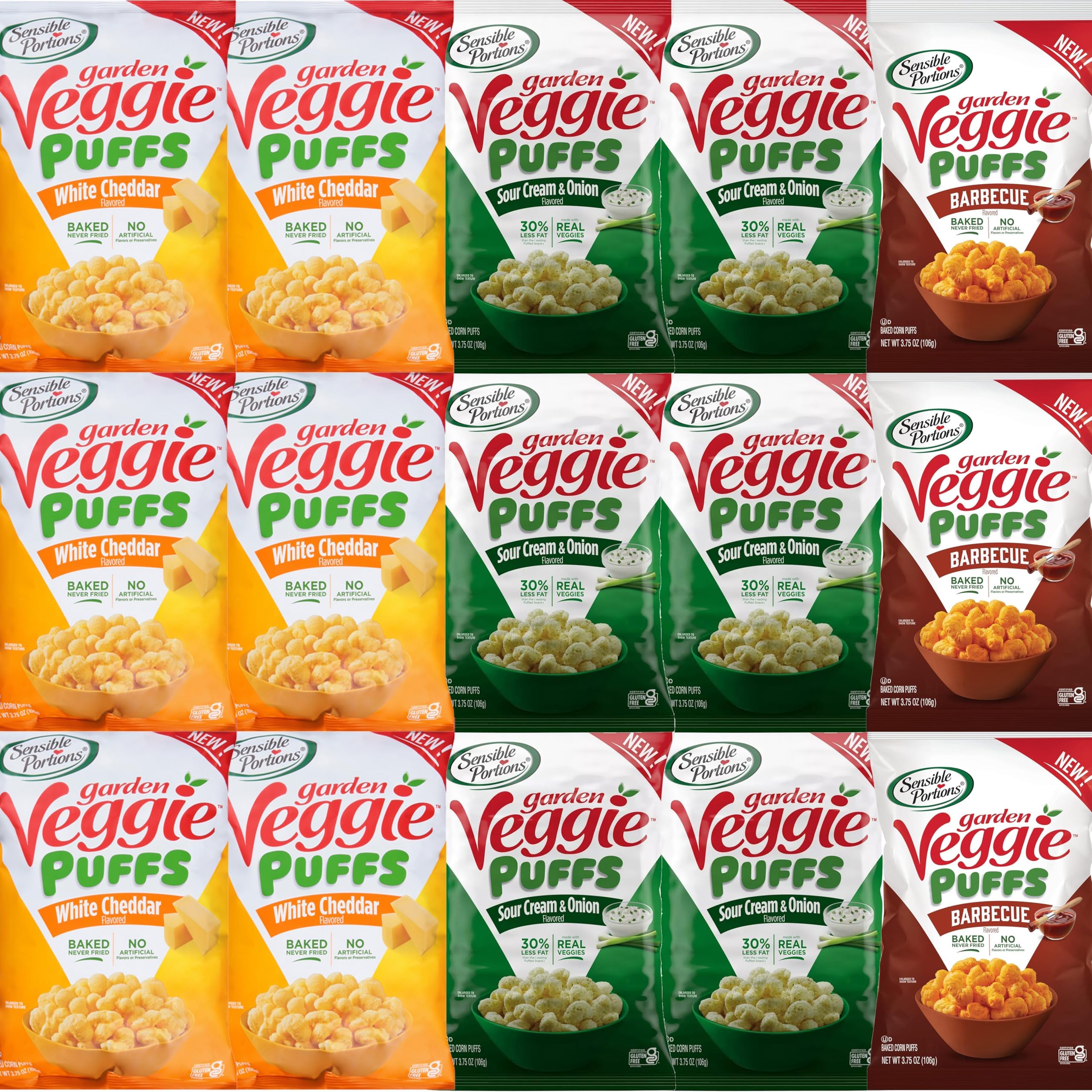 Amazon.com : Sensible Portions Veggie Puffs, White Cheddar Flavor ...