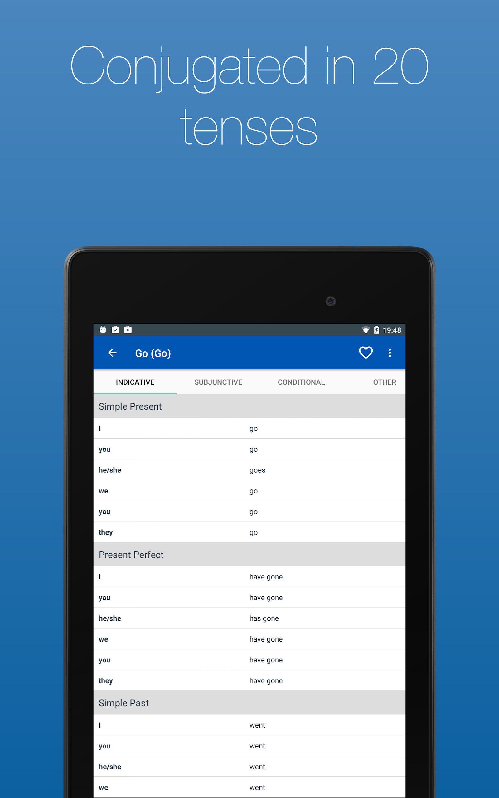 English Verb Conjugator - App on Amazon Appstore