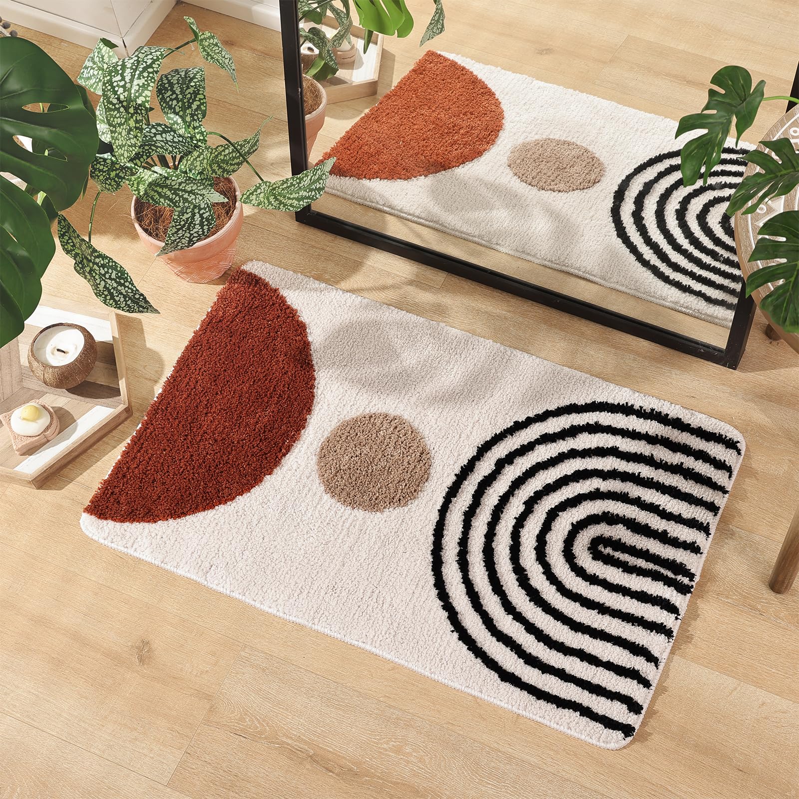 Amazon.com: TRUEDAYS Boho Absorbent Bath Mat with Non Slip Backing ...