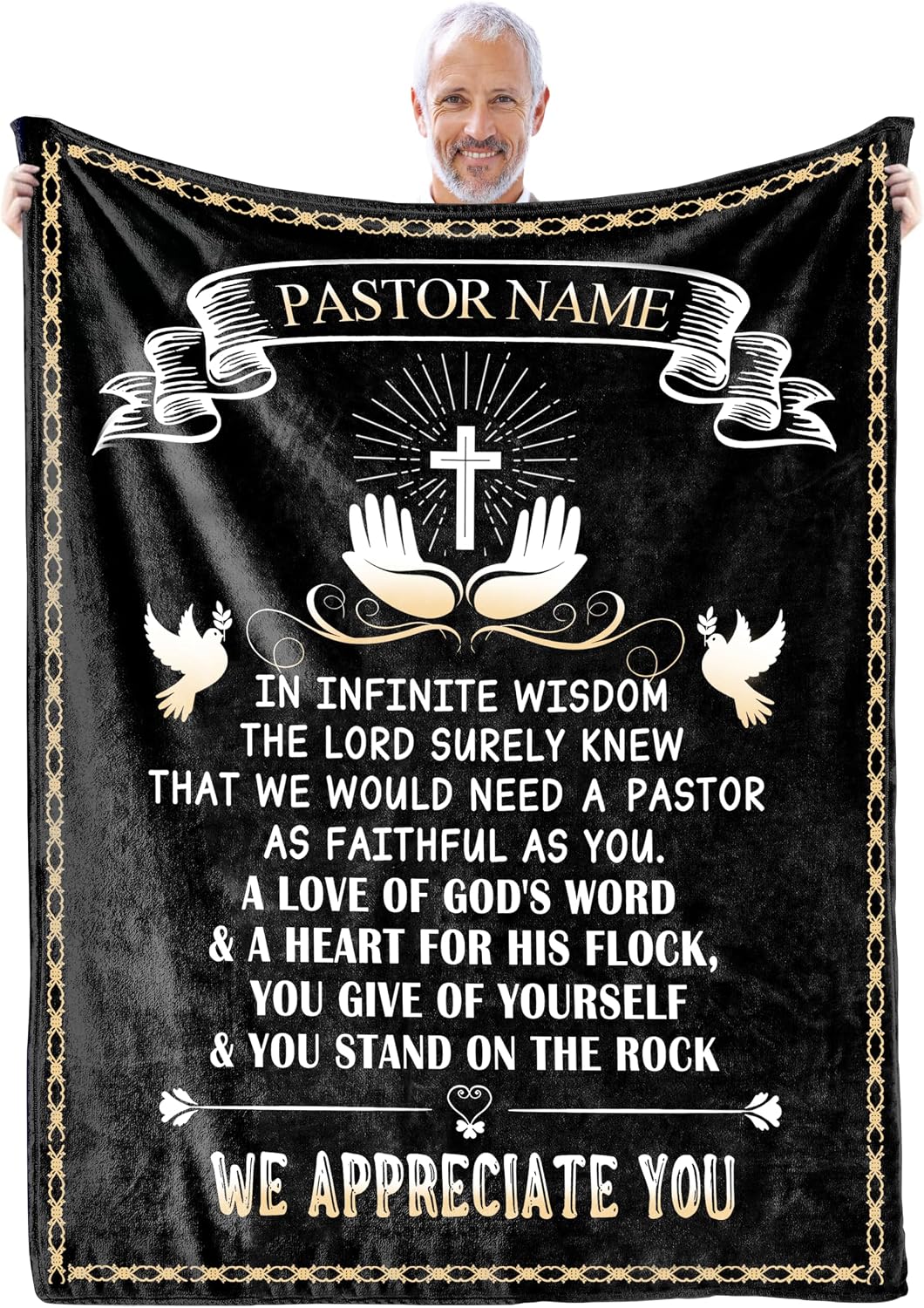 Amazon.com: Personalized Pastor Appreciation Blanket, Custom Gift for ...