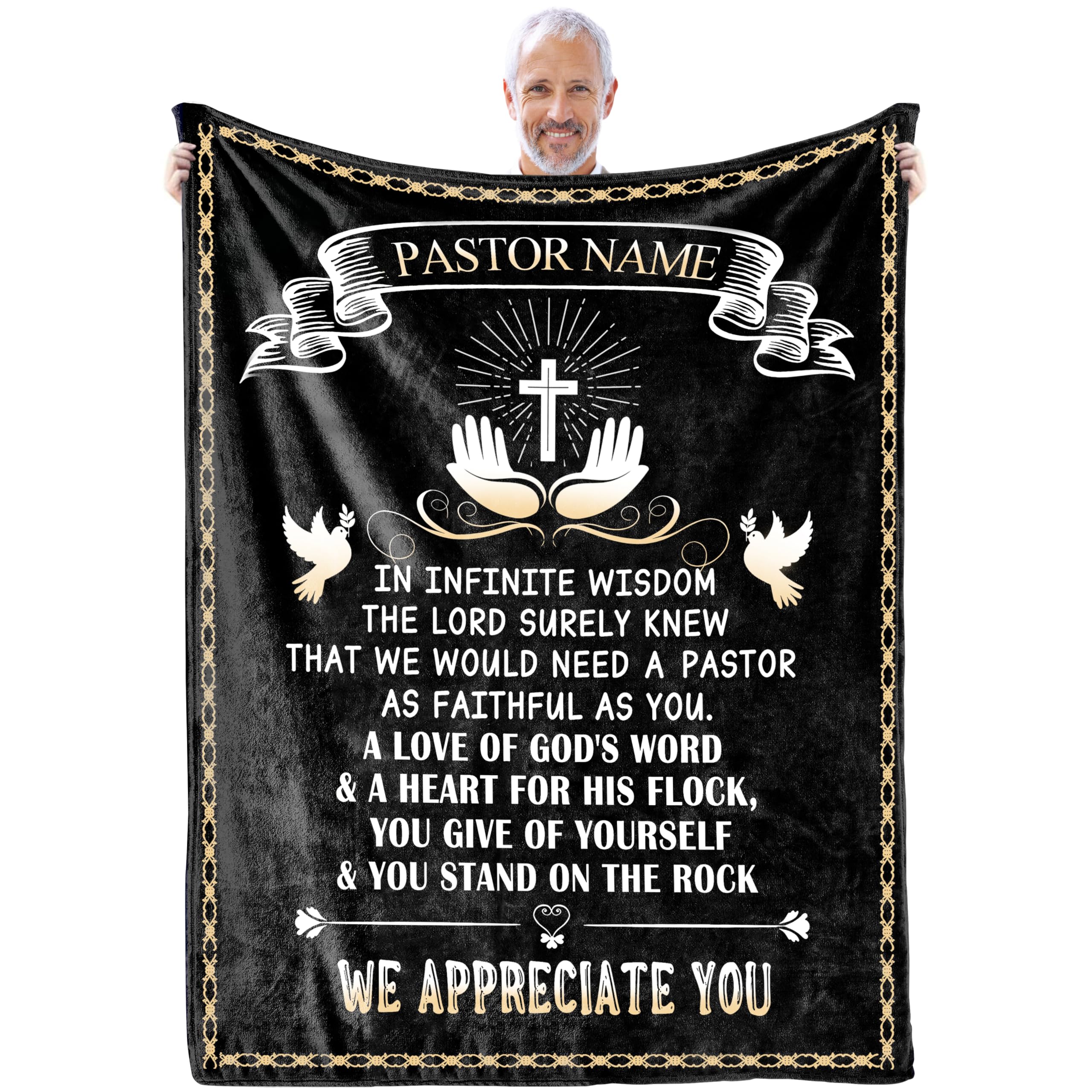 Amazon.com: Personalized Pastor Appreciation Gifts Blanket, Custom ...