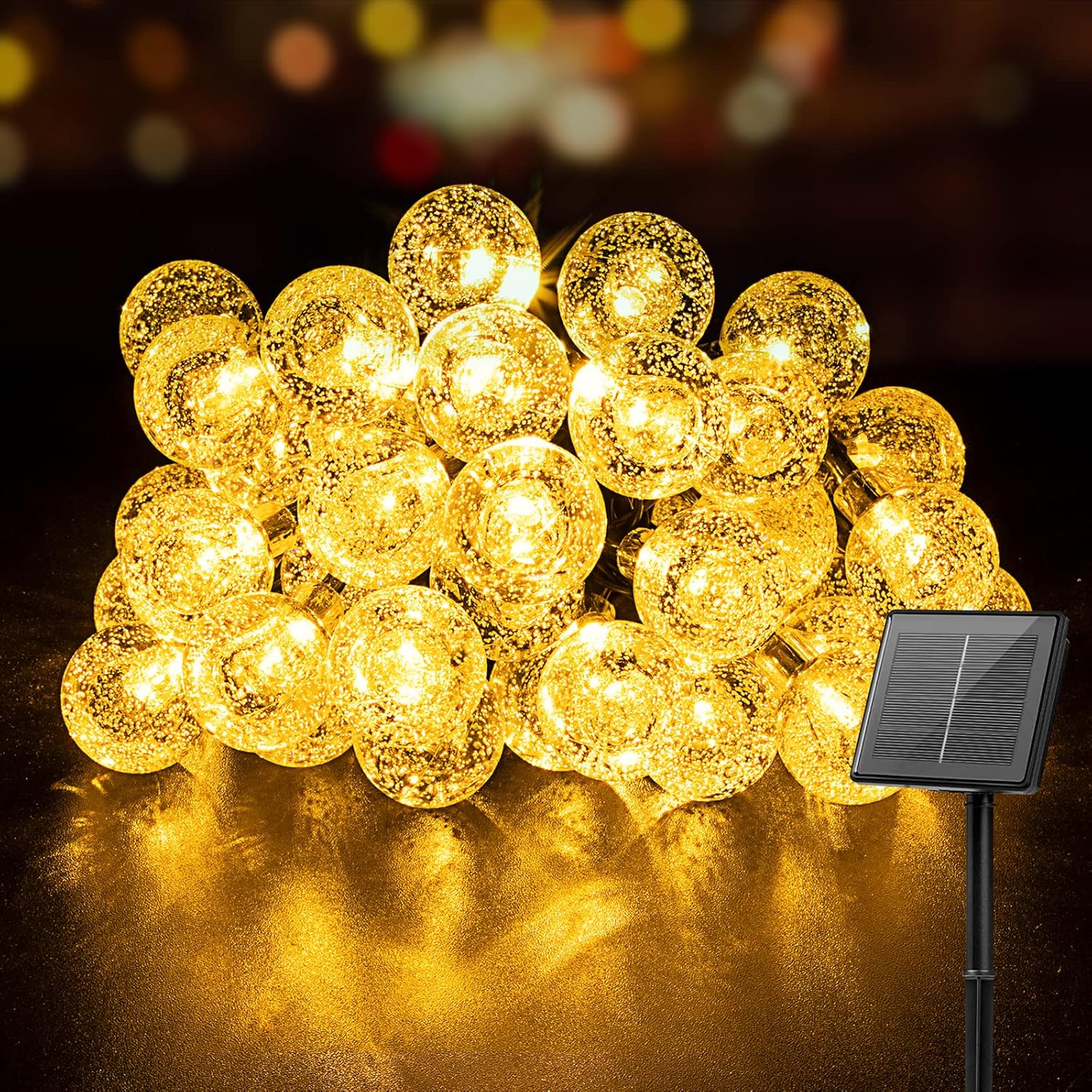 Liyade Solar Outdoor String Lights Waterproof, 60 LED 30ft Solar ...