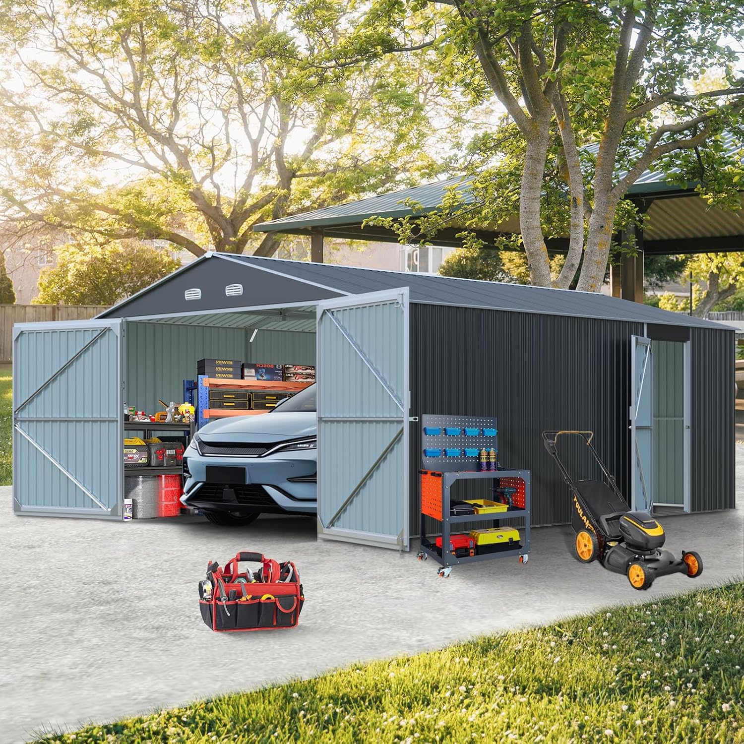 Amazon.com : Zolyndo Outdoor Storage Shed 20x13 FT, Sheds & Outdoor ...