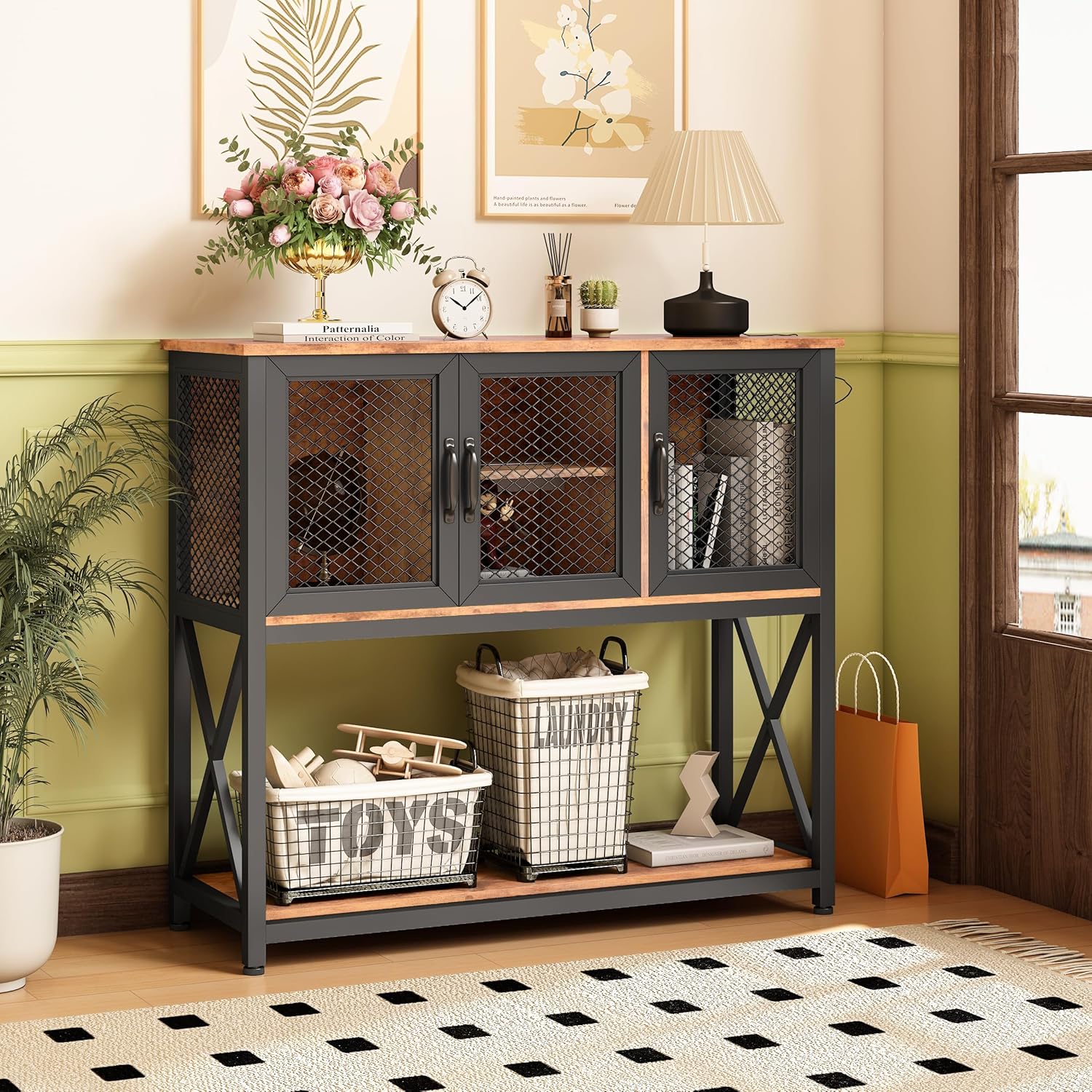 Amazon.com: linor 37" Entryway Table, Farmhouse Console Table ...