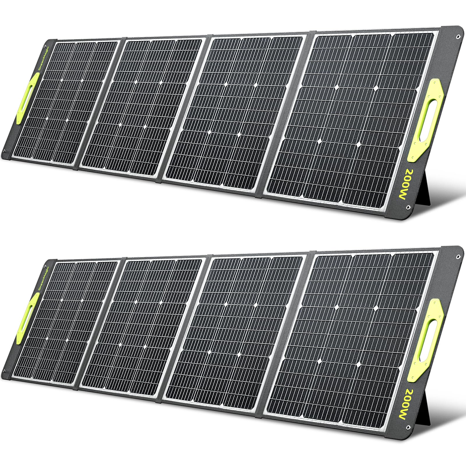 Amazon.com : 400W Portable Solar Panel, Greenmagic 2pcs 200W Foldable ...