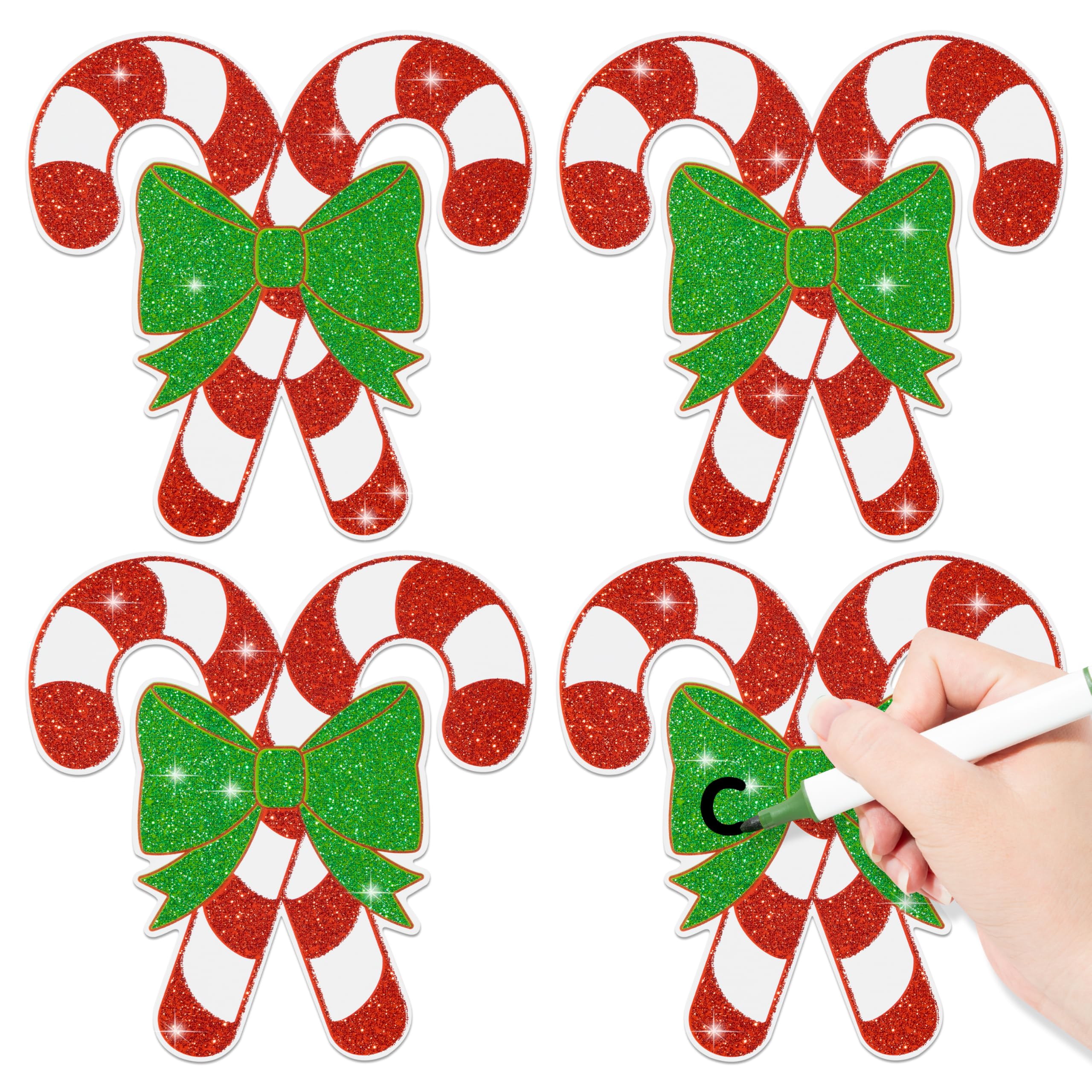 Amazon.com: 100Pcs Christmas Candy Cane Paper Cutouts, Glitter Candy ...