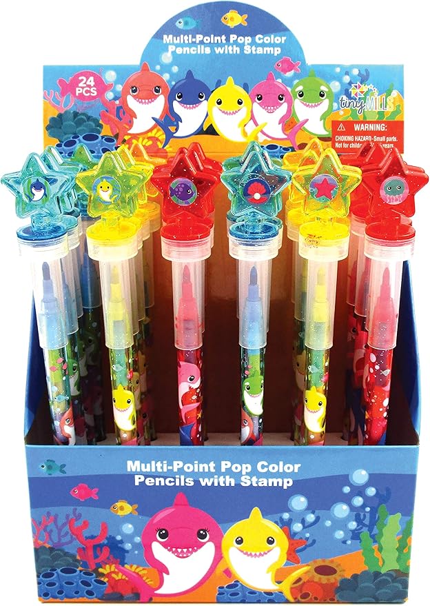 Amazon.com: TINYMILLS 24 Pcs Shark Family 2 in 1 Stackable Stacking ...