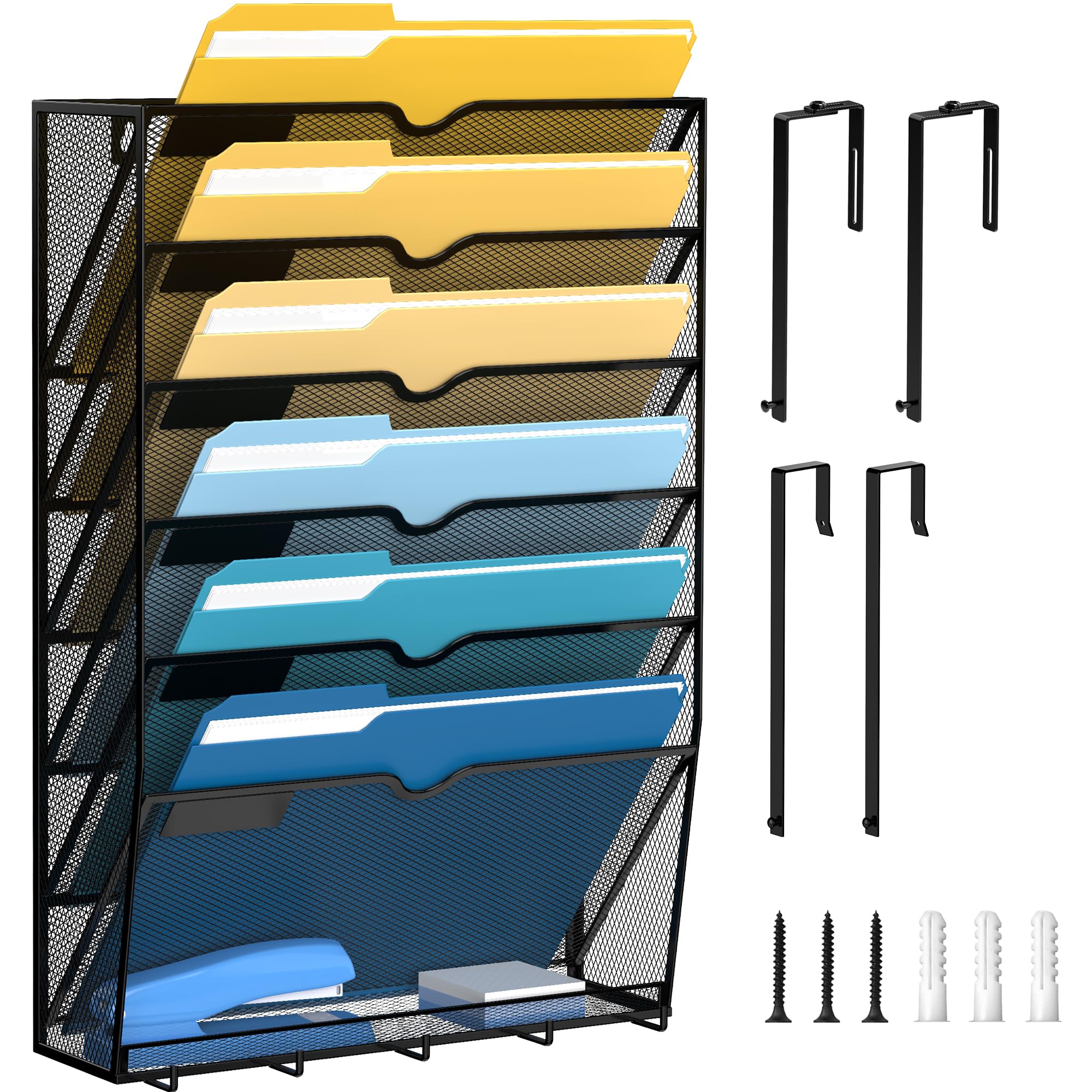 Snapklik.com : 7-Tier Mesh Wall File Holder, Hanging Wall File ...