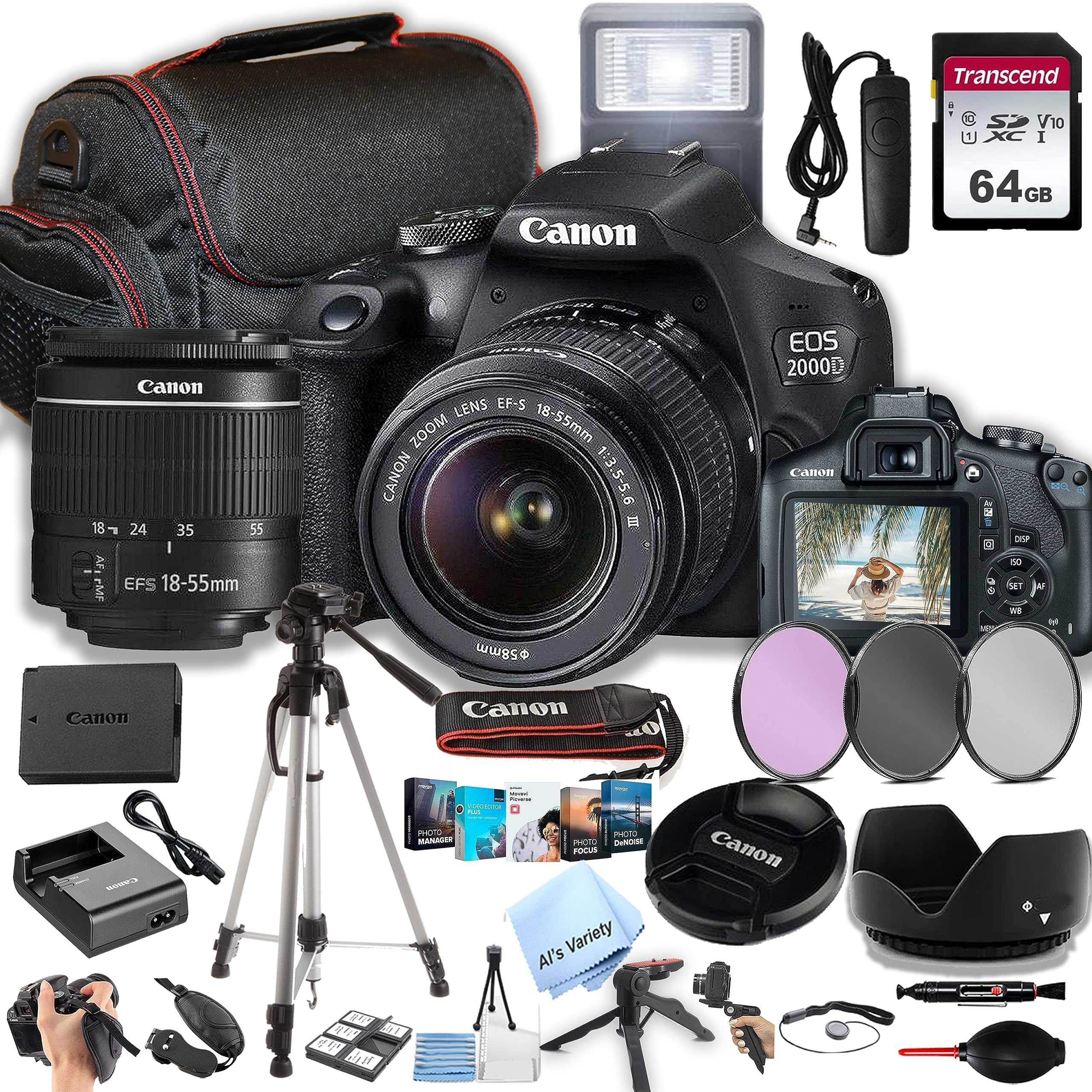 Amazon.com : Canon EOS 2000D / Rebel T7 DSLR Camera w/EF-S 18-55mm F/3. ...