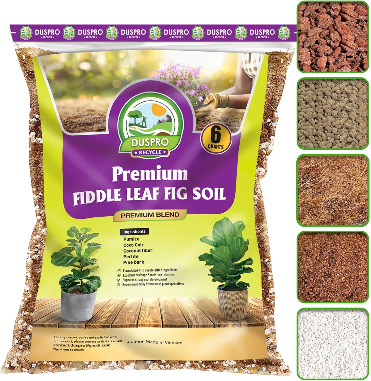Amazon.com : DUSPRO Recycle Fiddle Leaf Fig Soil Specialized for Fiddle ...