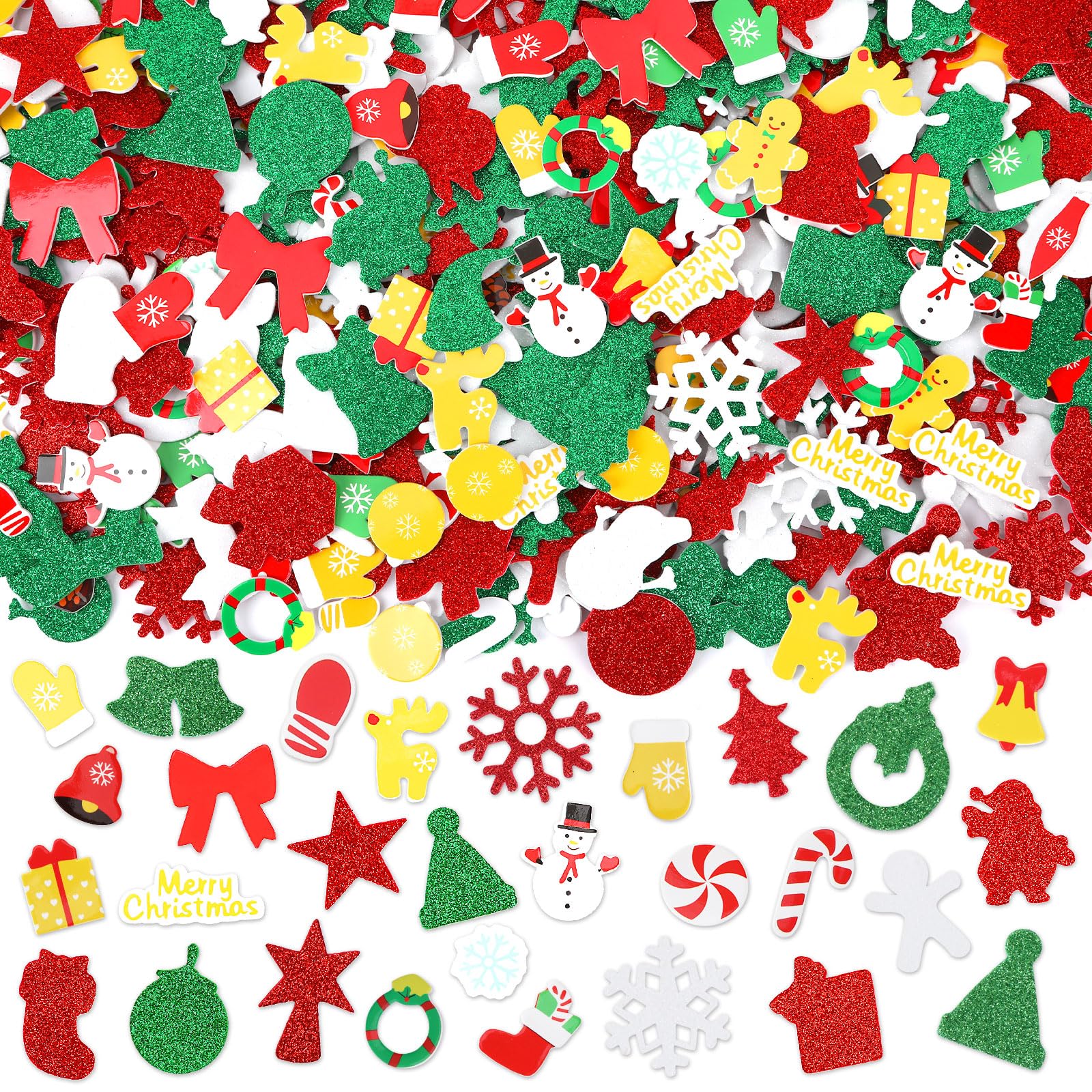 Amazon.com: SEPGLITTER Christmas Foam Stickers, 600Pcs Christmas ...
