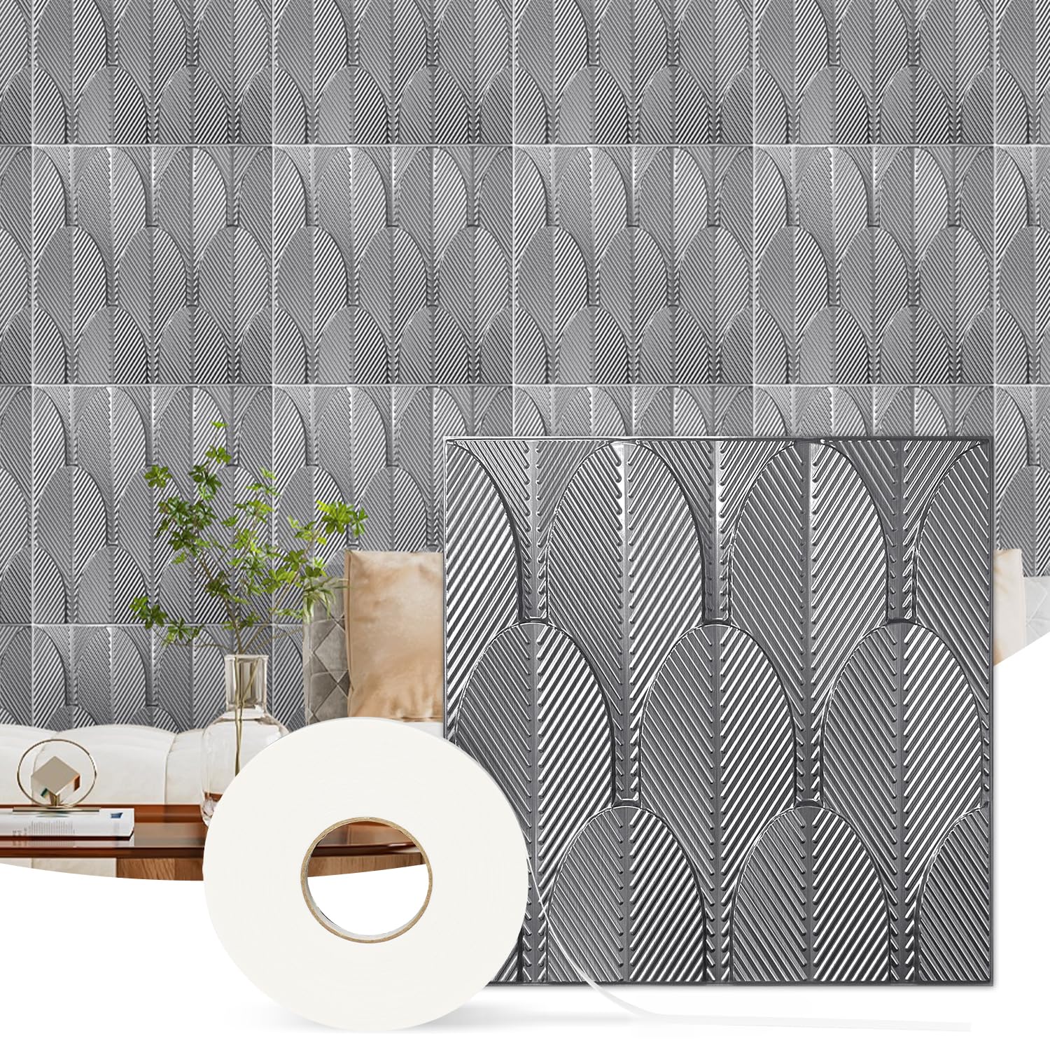 STICKGOO 12 Pack 3D Wall Panels Peel and Stick, Decorative PVC Wall ...