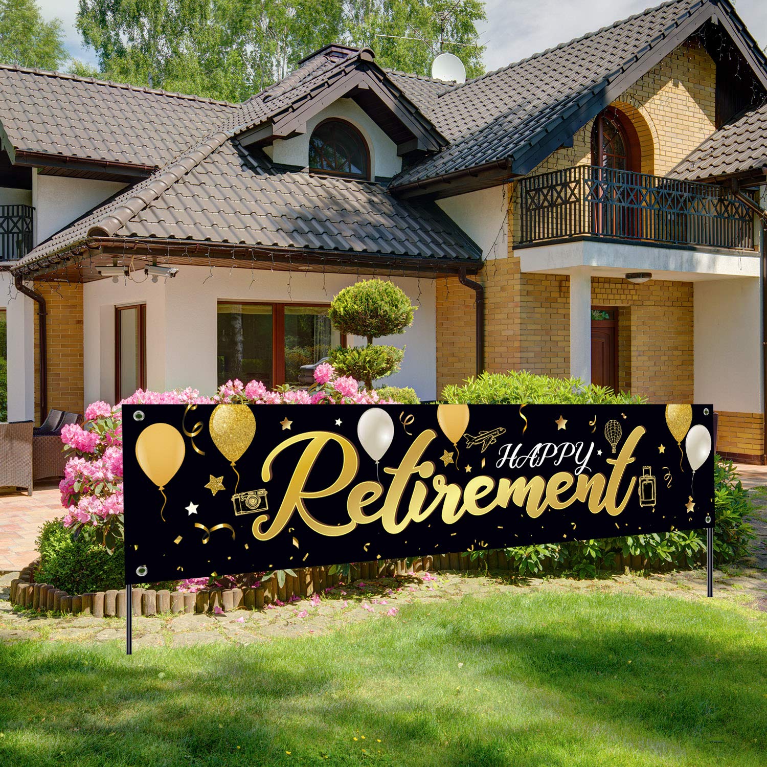 Buy Happy Retirement Banner Horizontal Large Happy Retirement Sign ...
