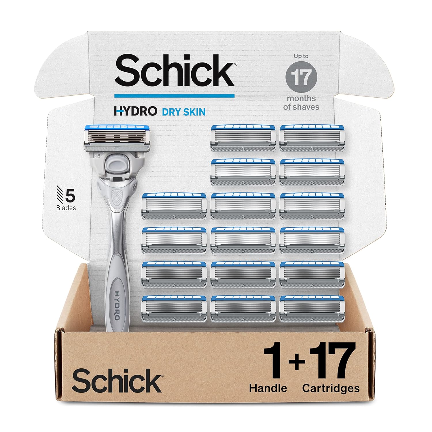 Amazon.com: Schick Hydro Dry Skin Razors for Men | 5-Blade Mens Razors ...