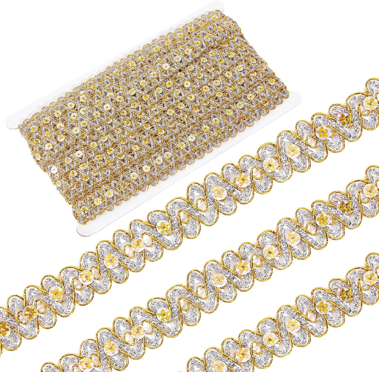 Amazon.com: GORGECRAFT 14.2Yds Gold Lace Fabric Sewing Embroidery ...