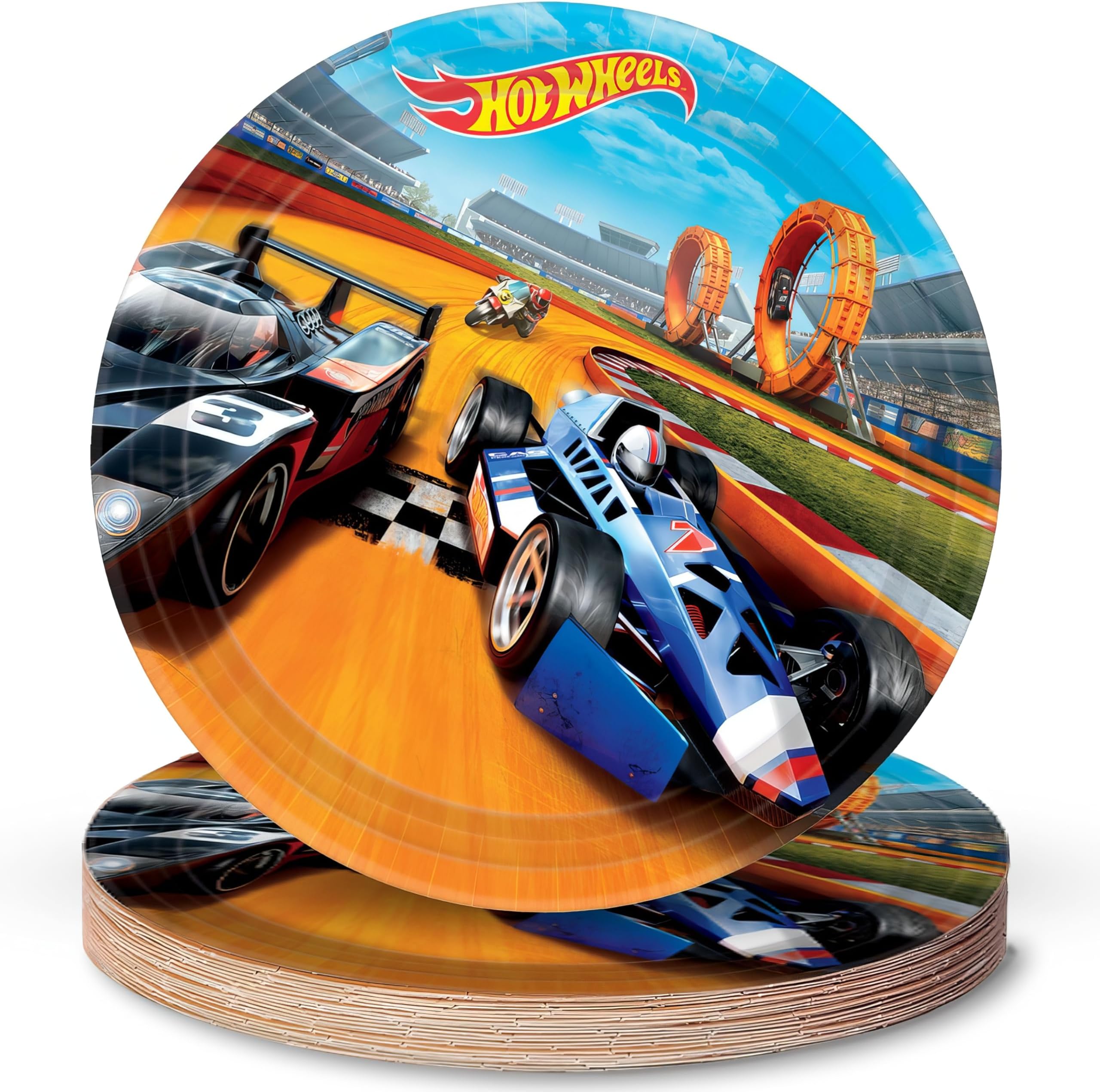 Amazon.com: Hot Wheels Wild Racer Round Plates, 7" (8-Pack) - Vibrant ...
