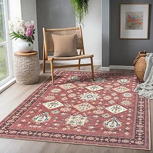 Amazon.com: Adiva Rugs 6x6 Machine Washable Area Rug with Non Slip ...