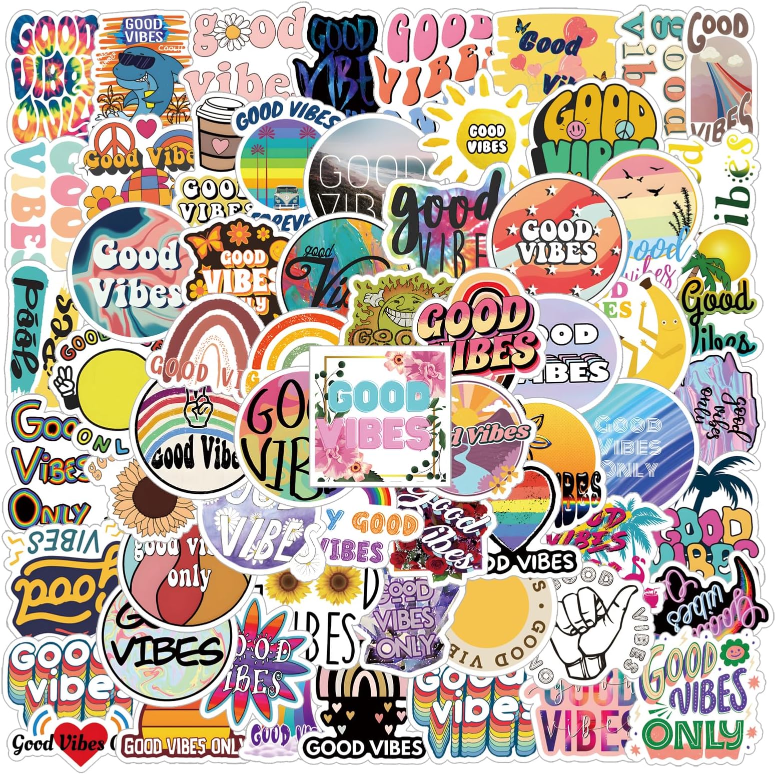 Amazon.com: 70's Good Vibes Sticker Groovy Retro Vintage Cup Cooler ...