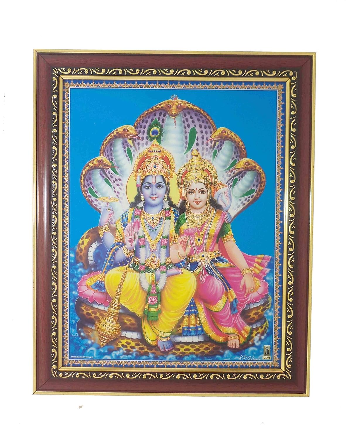 Lord vishnu Photo Frame ( 33.5 cm x 27.5 cm x 1.5 cm ) / lord sri shri ...