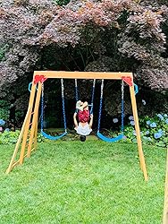 Amazon.com: Dolphin Playground Wood Swing Sets for Backyard with Monkey Bar, Kids Outdoor Play ...