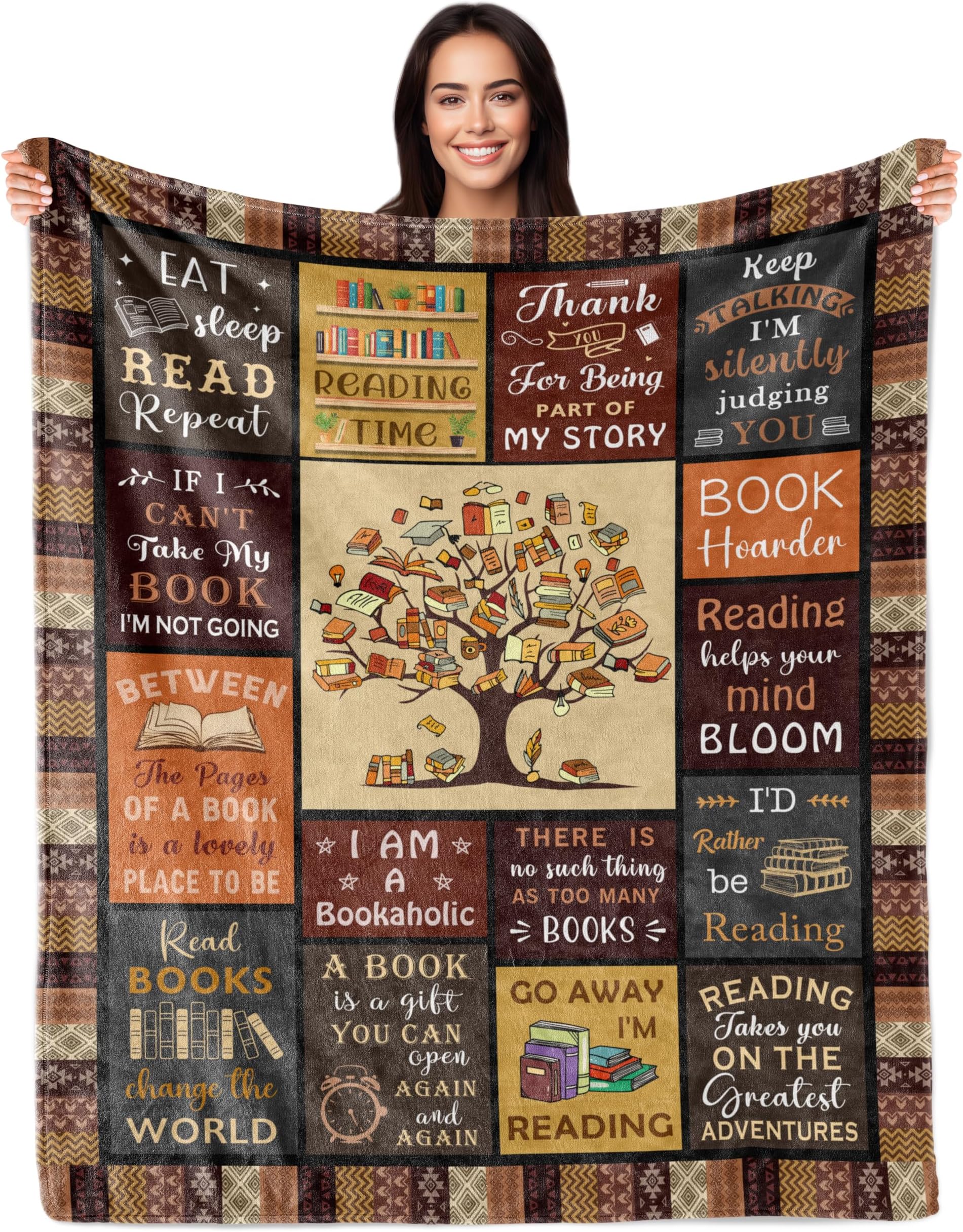 Amazon.com: Peakman Book Blanket - Cozy Plush, Thick Soft, Warm for Bed ...
