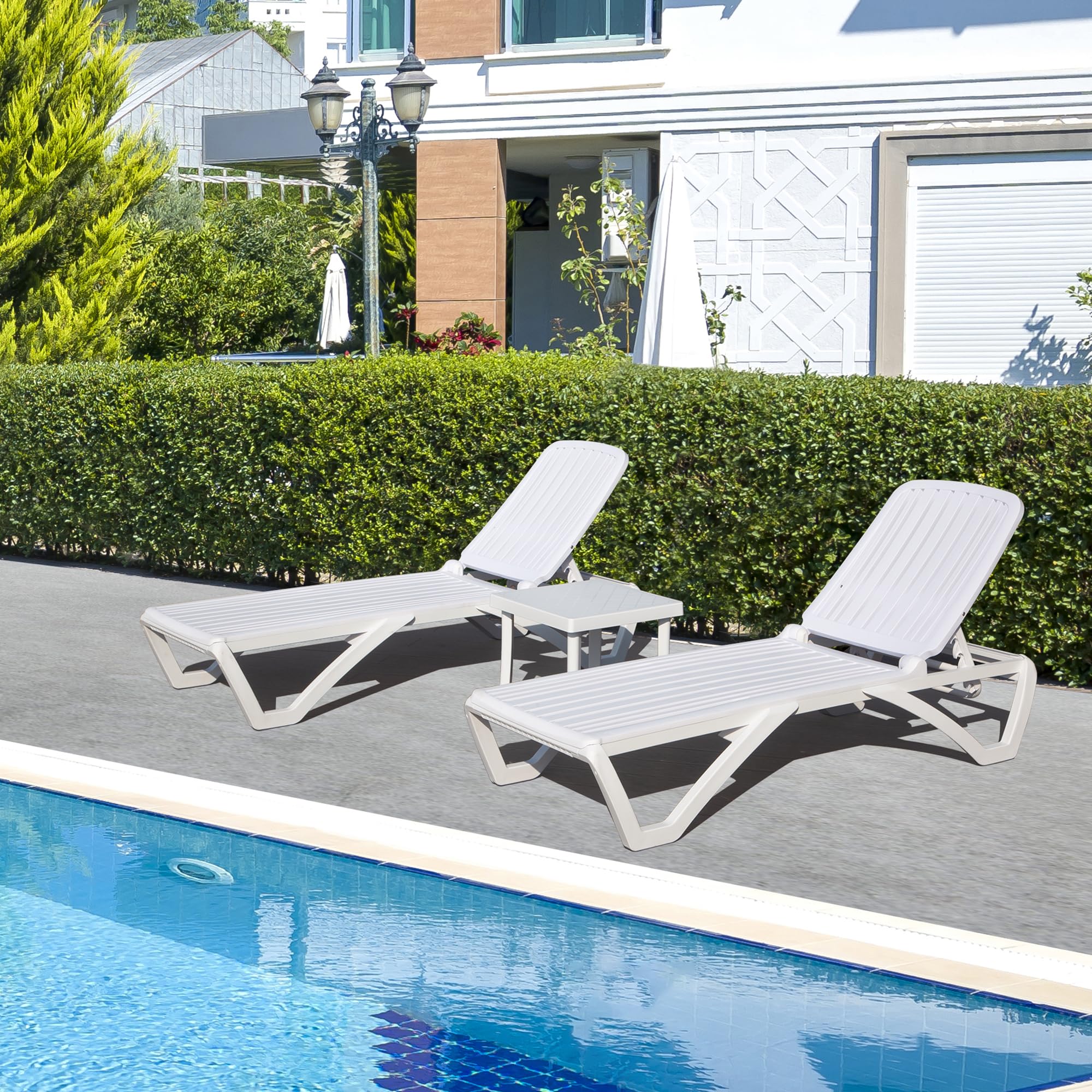 Amazon.com: Domi Outdoor Chaise Lounge Set of 3, Pool Lounge Chairs ...