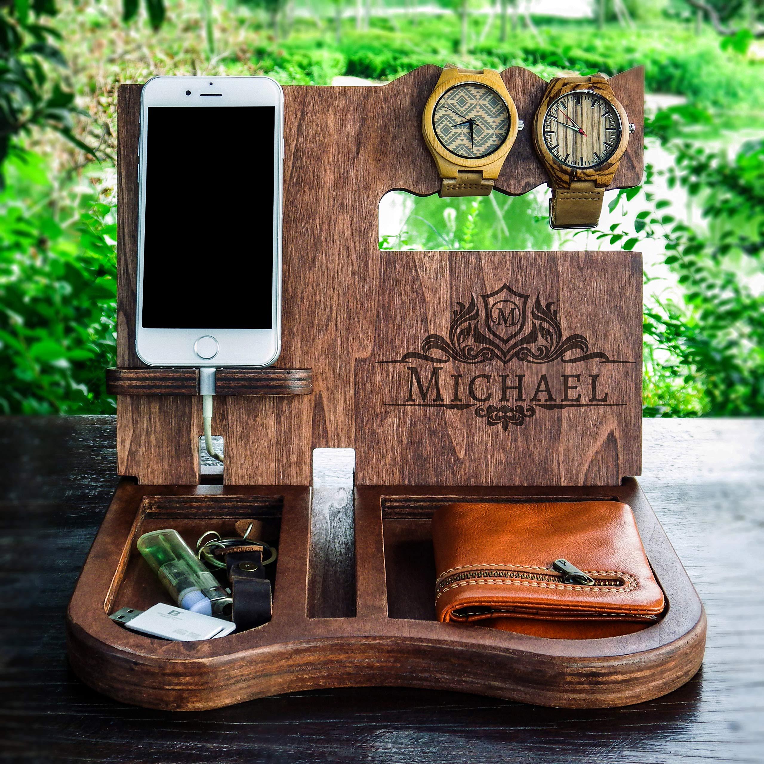 Desk organizer for men,nightstand organizer,gift for men,gift for ...