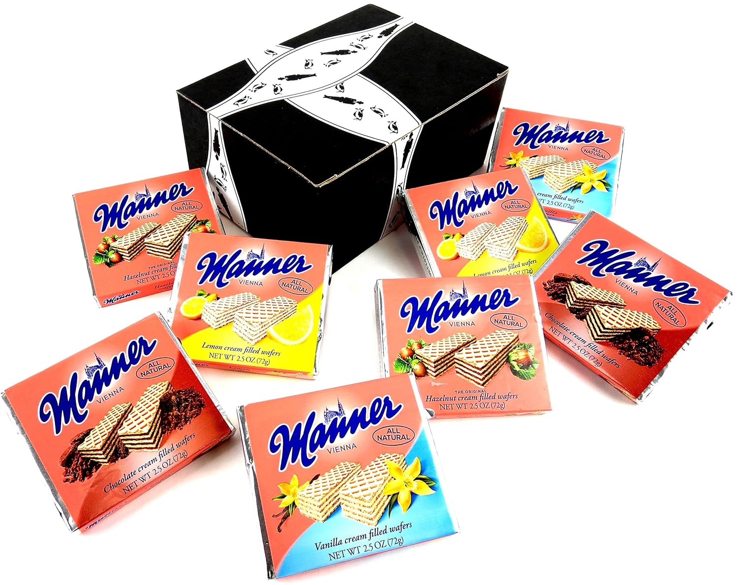 Amazon.com: Manner Cream Filled Wafers 4-Flavor Variety: Two 2.5 oz ...