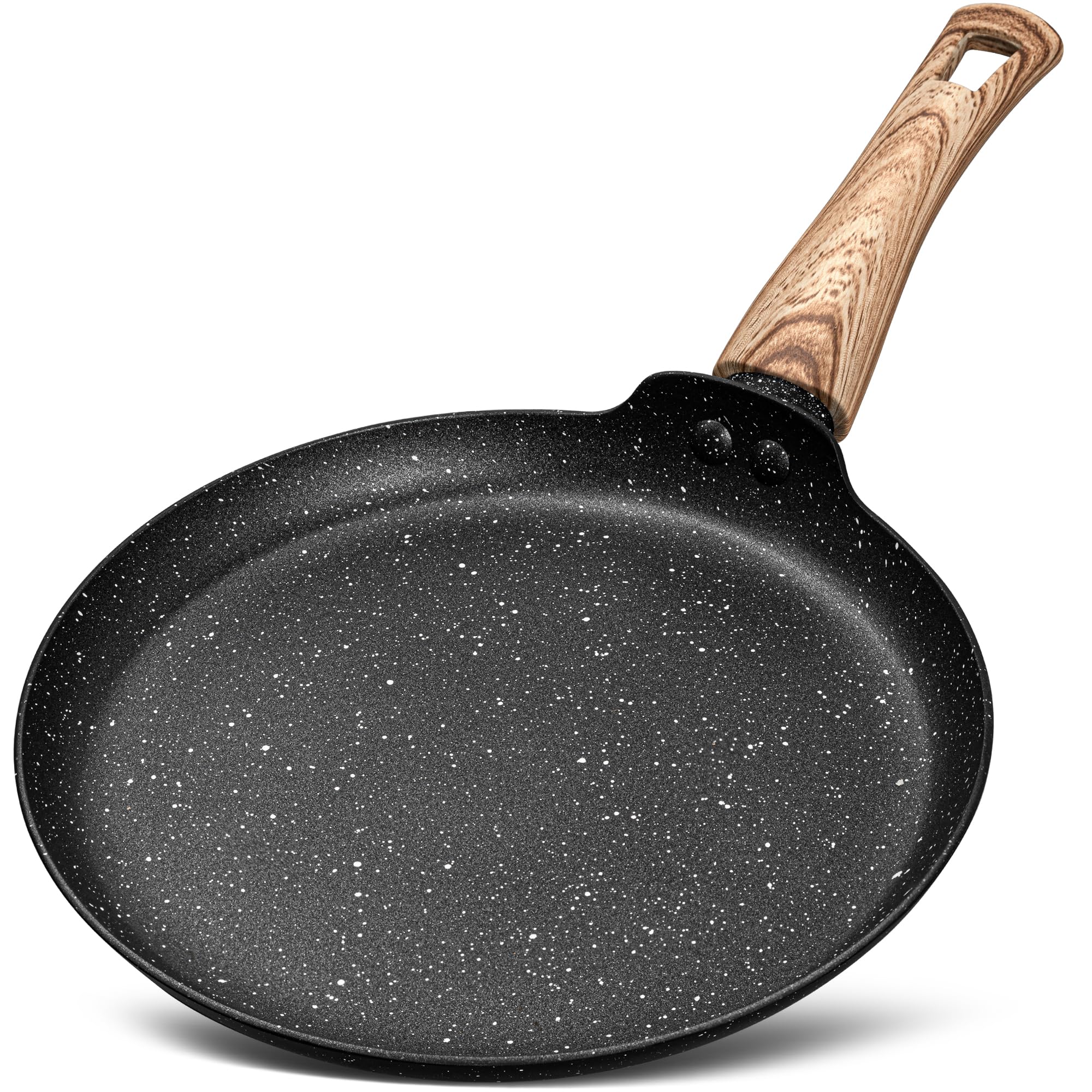 MICHELANGELO Crepe Pan 24cm, Dosa Pan with Stay-Cool Handle, Pancake ...