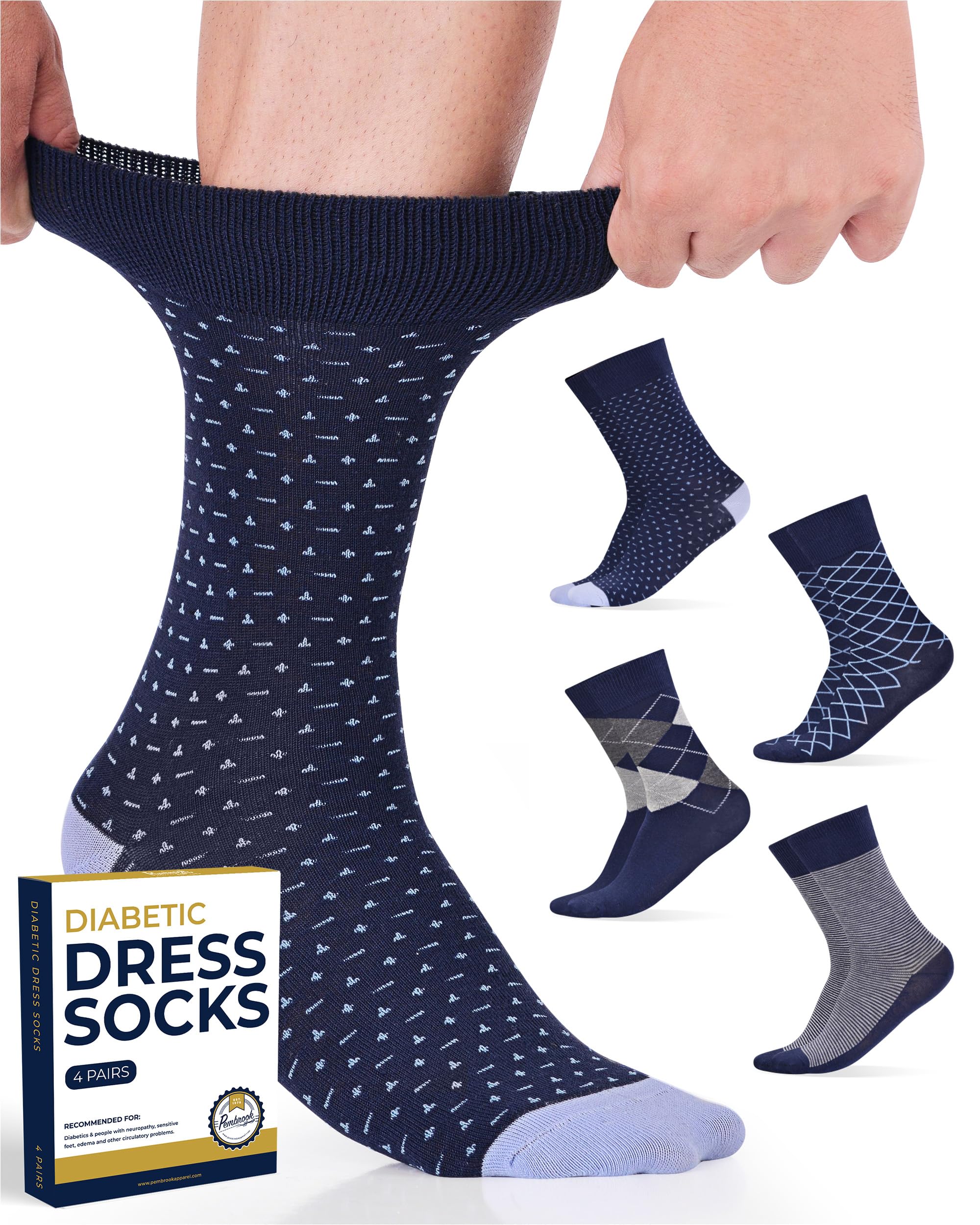 Snapklik.com : Diabetic Dress Socks For Men - 4 Pairs Odor Free Stylish ...