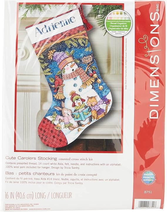 Amazon.com: Dimensions Needlecrafts Counted Cross Stitch, Cute Carolers ...