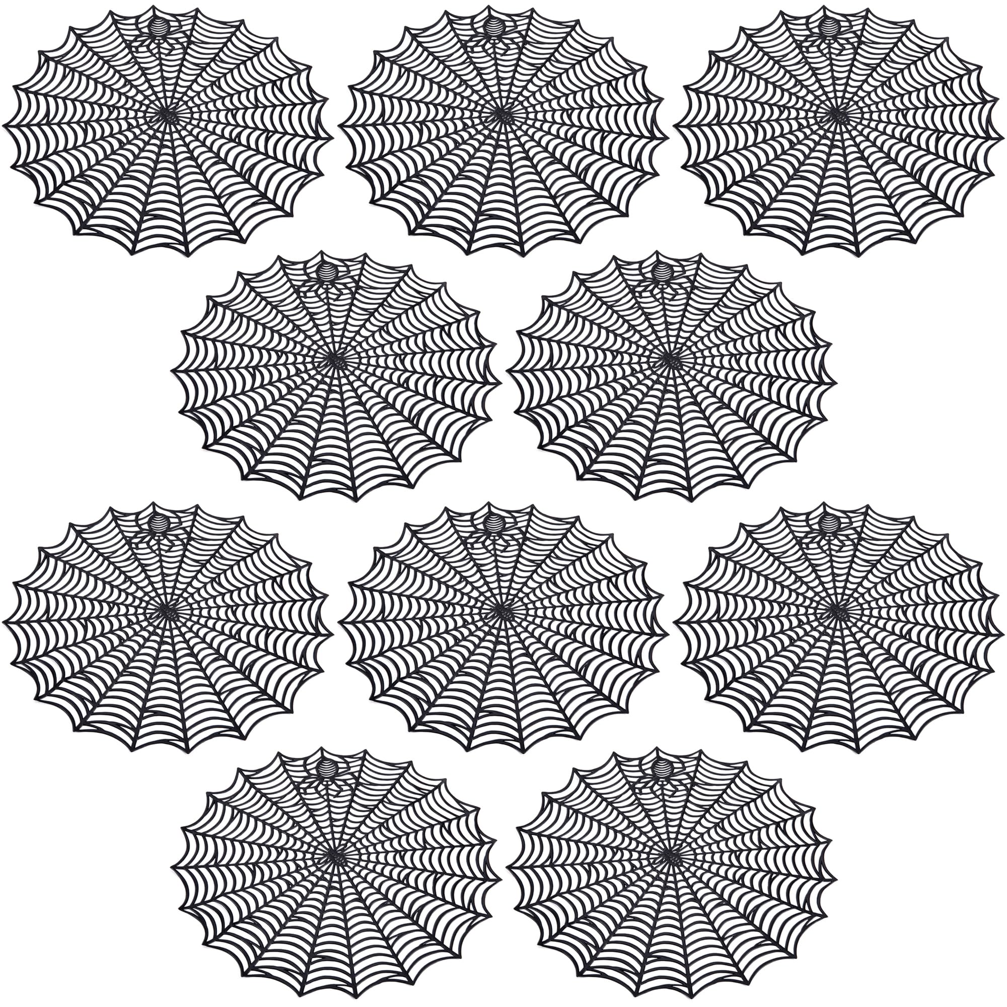 Amazon.com: Watayo 10 Pcs Halloween Spider Web Placemats- 15 Inch Heat ...