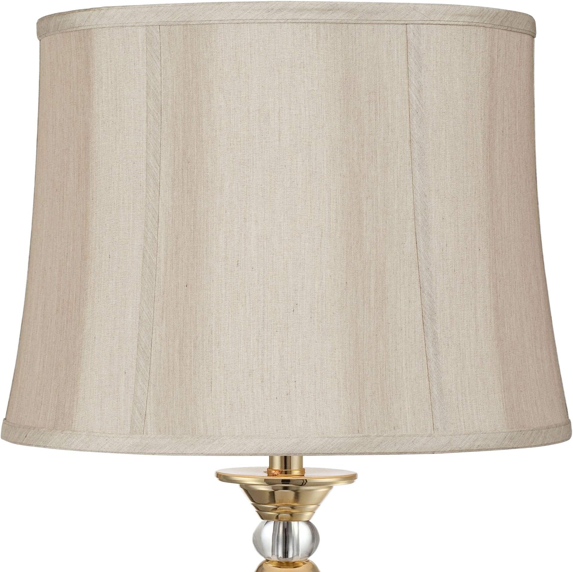 Set of 2 Softback Drum Lamp Shades Taupe Large 14" Top x 16" Bottom x ...