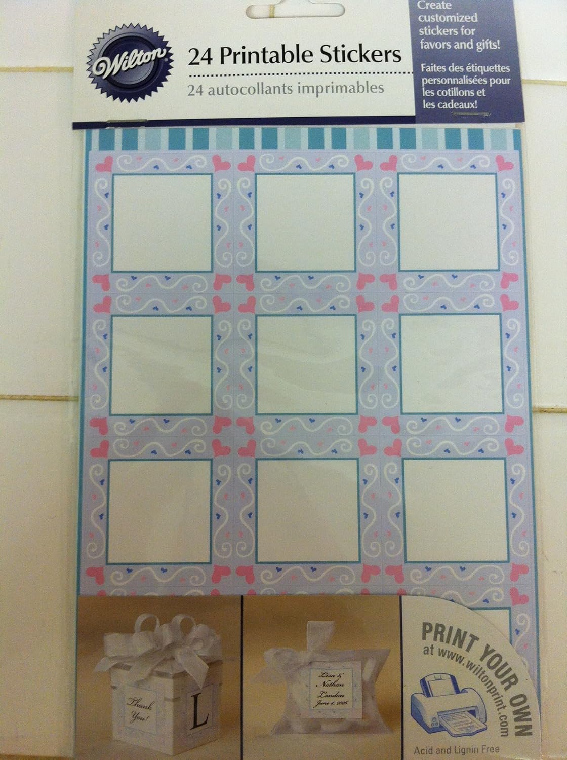 Amazon.com: Wilton 6 Packs of 24 Printable Stickers for Favors and ...