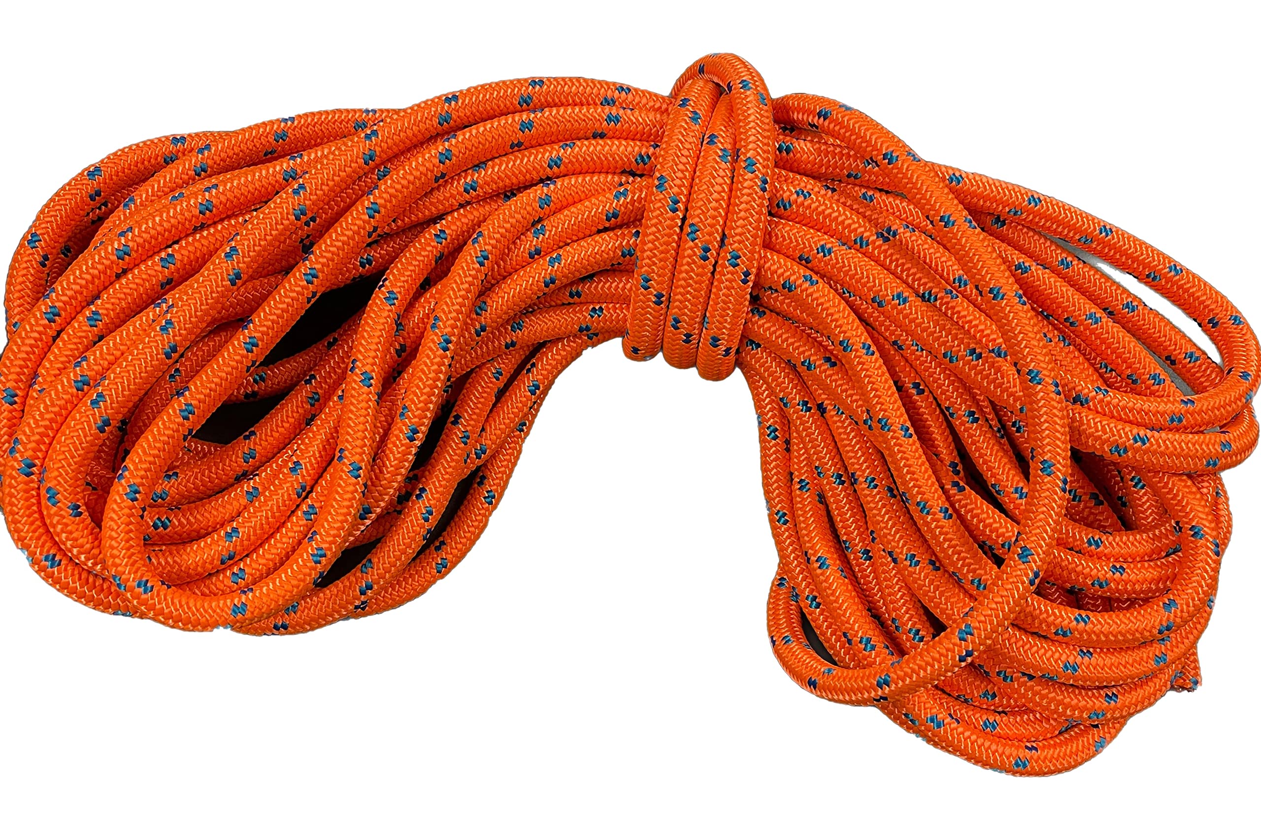 Double Braid Polyester Arborist Bull Rope 3/4", Orange with Blue ...
