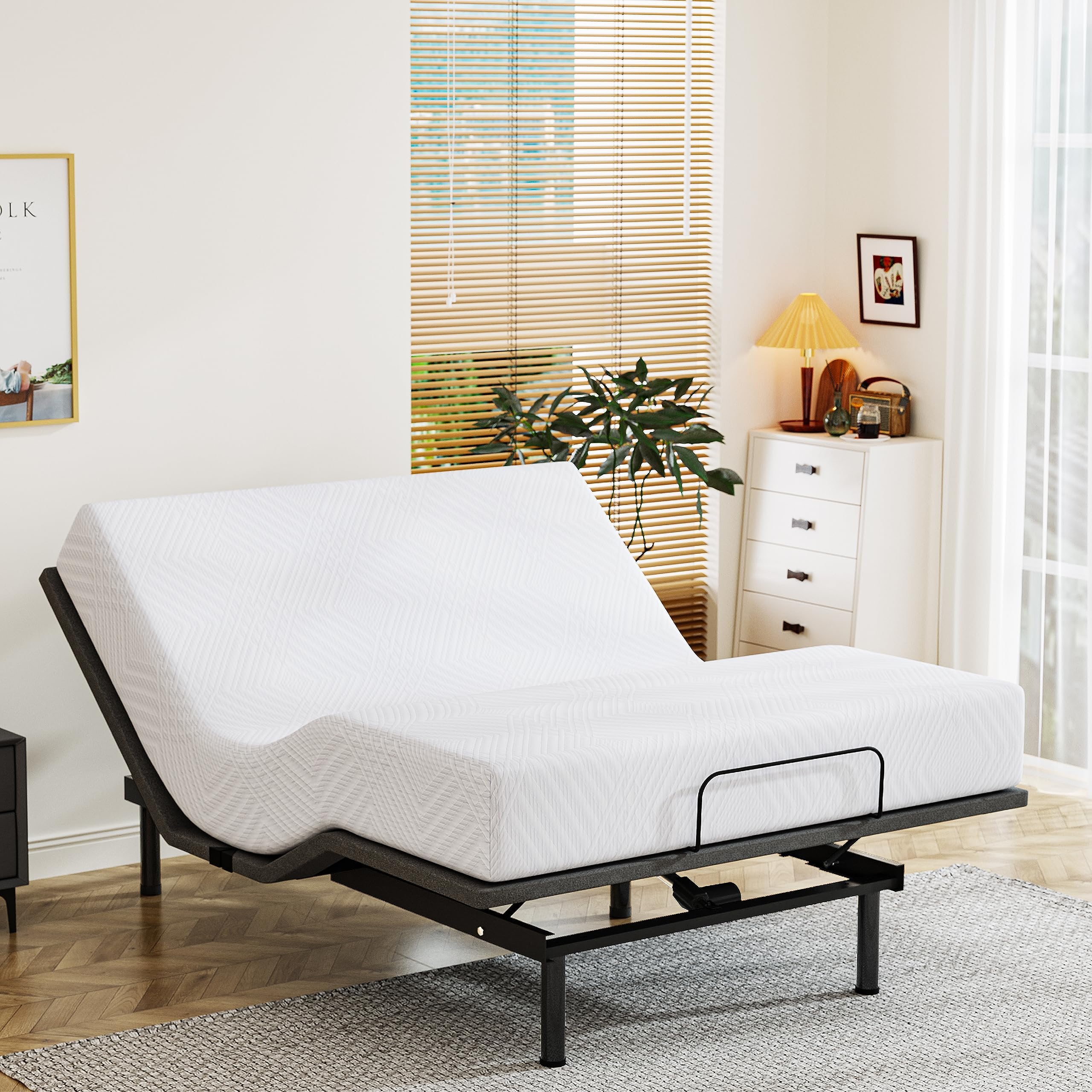 Amazon.com: Dyonery Twin XL Adjustable Bed Base Frame with Wireless ...