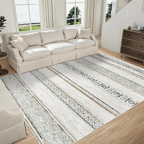 Amazon.com: Area Rugs 9x12 Living Room: Large Machine Washable Rug with ...