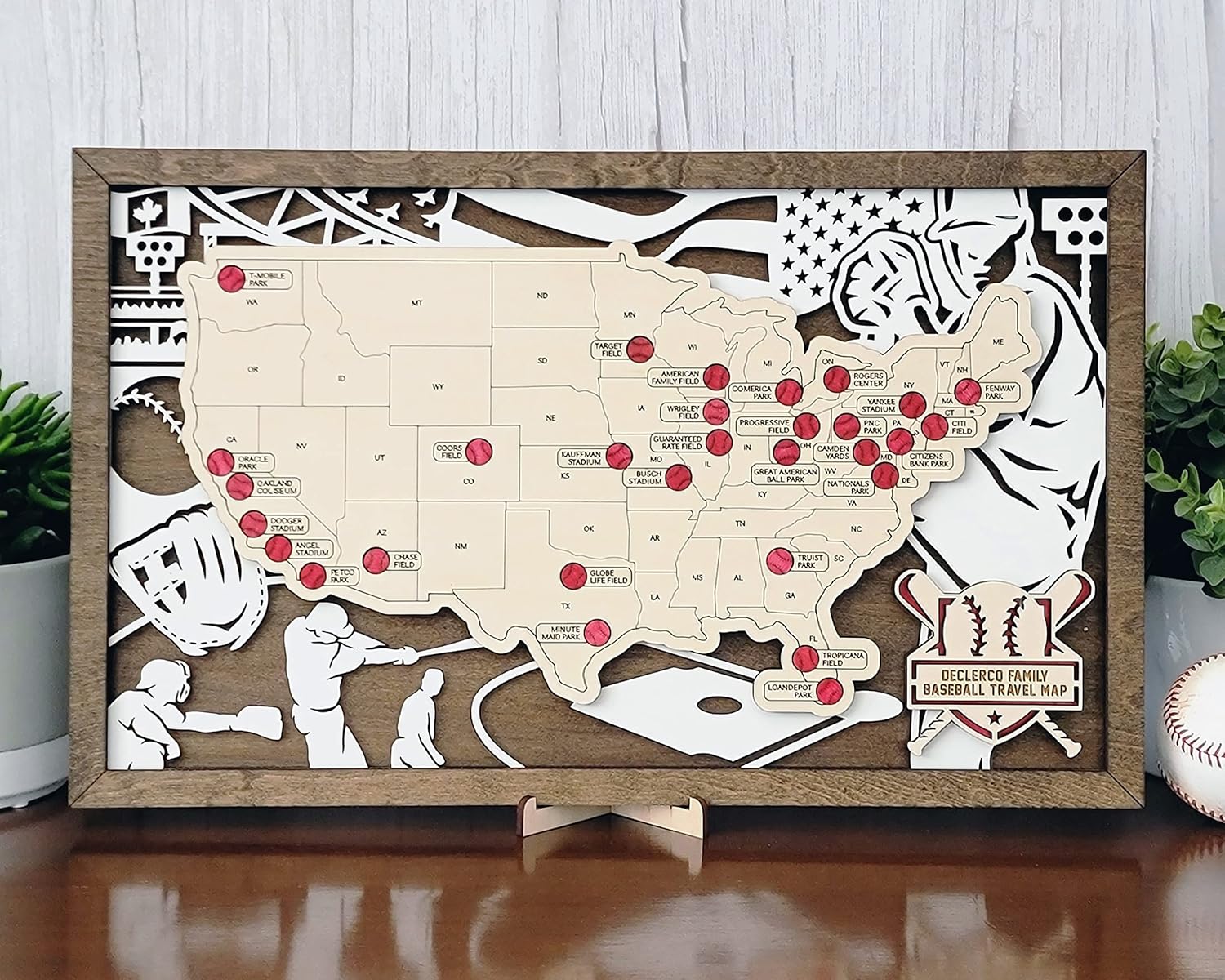 Amazon.com - Personalized Baseball Stadium Tracker, Baseball Trip ...