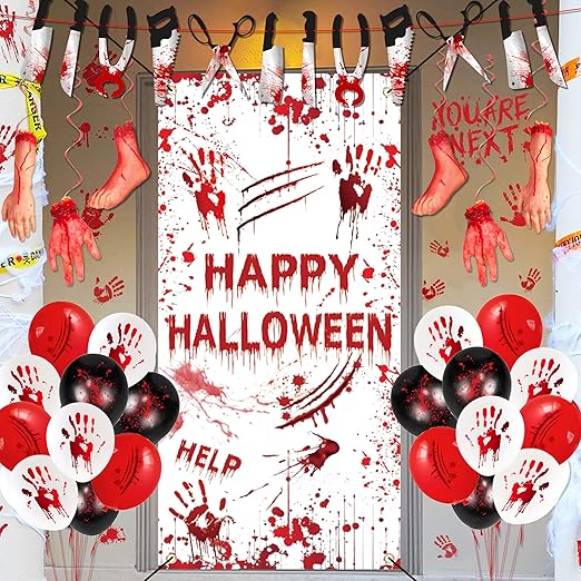 Amazon.com: Halloween Party Decorations Set,Mystery Party Scream Banner ...