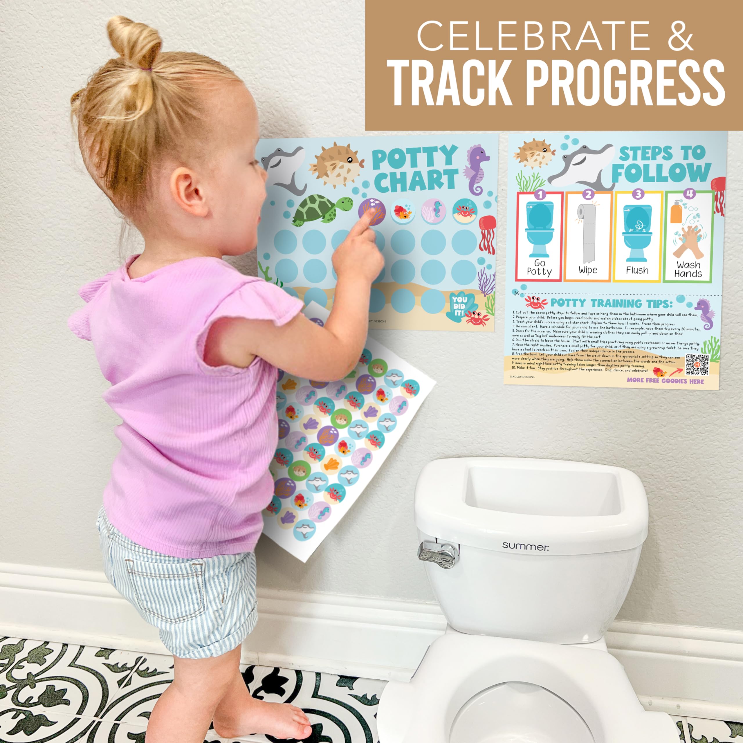 Snapklik.com : Ocean Sticker Chart For Kids Potty Training Chart For ...