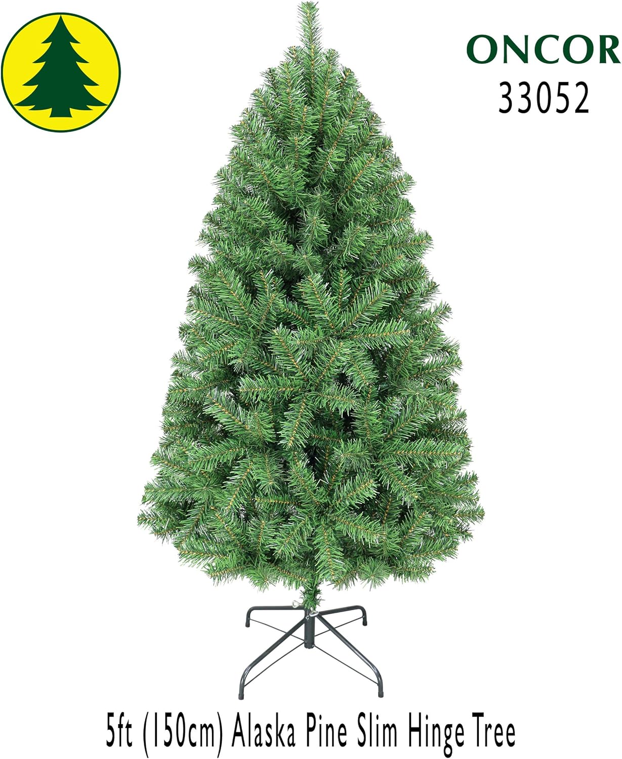 Amazon.com: ONCOR 5ft Eco-Friendly Alaska Pine Slim Christmas Tree ...