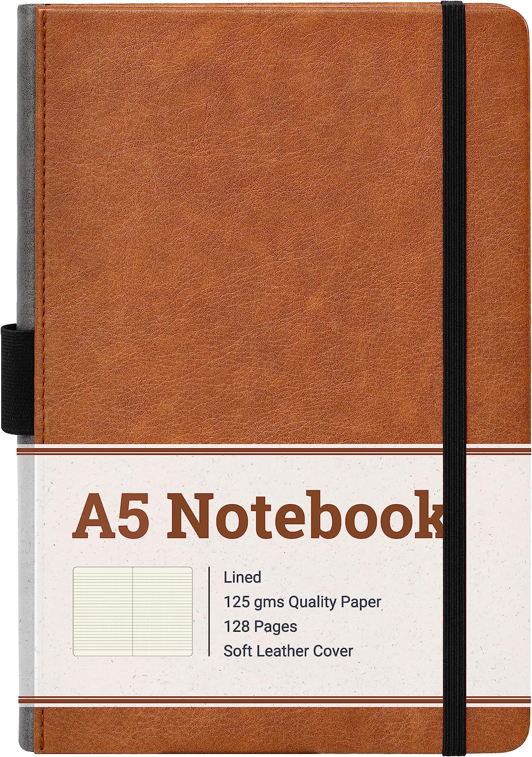 Lined Notebook - Thick Classic A5 Notebook with Pen Loop, Lined Thick ...