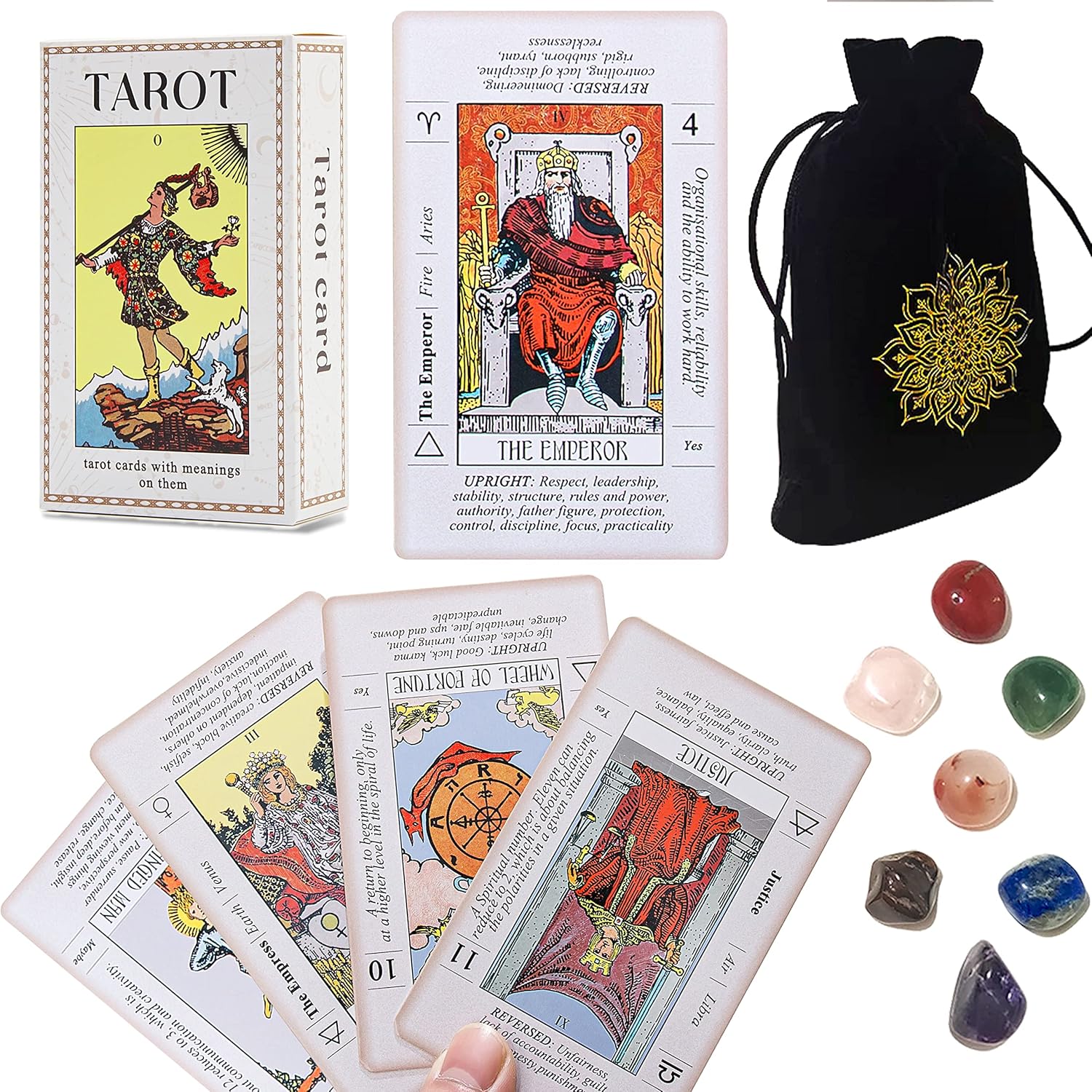 Sincerez Tarot Cards Deck for Beginners with Meanings On Them,Tarot ...