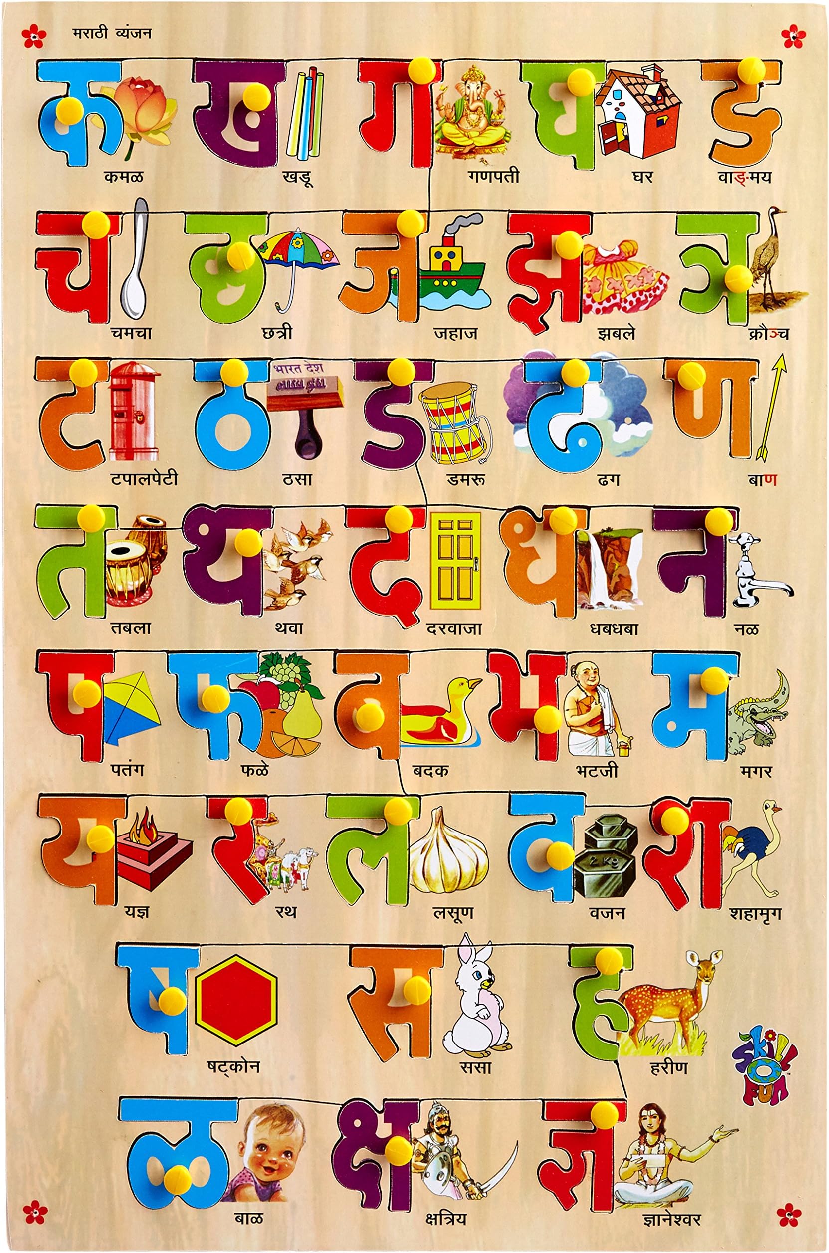 Buy Skillofun - Lr-02Sk Marathi Alphabet Picture Tray, Multi Color ...