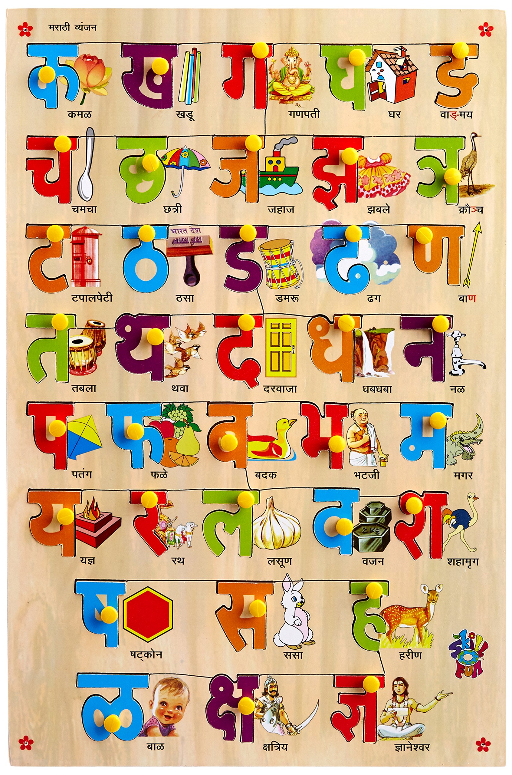 Buy Skillofun - Lr-02Sk Marathi Alphabet Picture Tray, Multi Color ...
