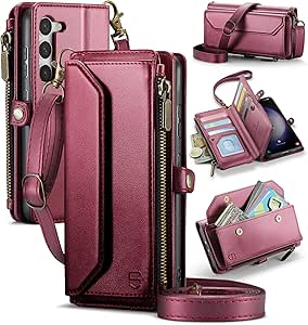 Amazon.com: Strapurs Crossbody Wallet Case Compatible with Samsung Galaxy S23 Plus RFID Blocking ...